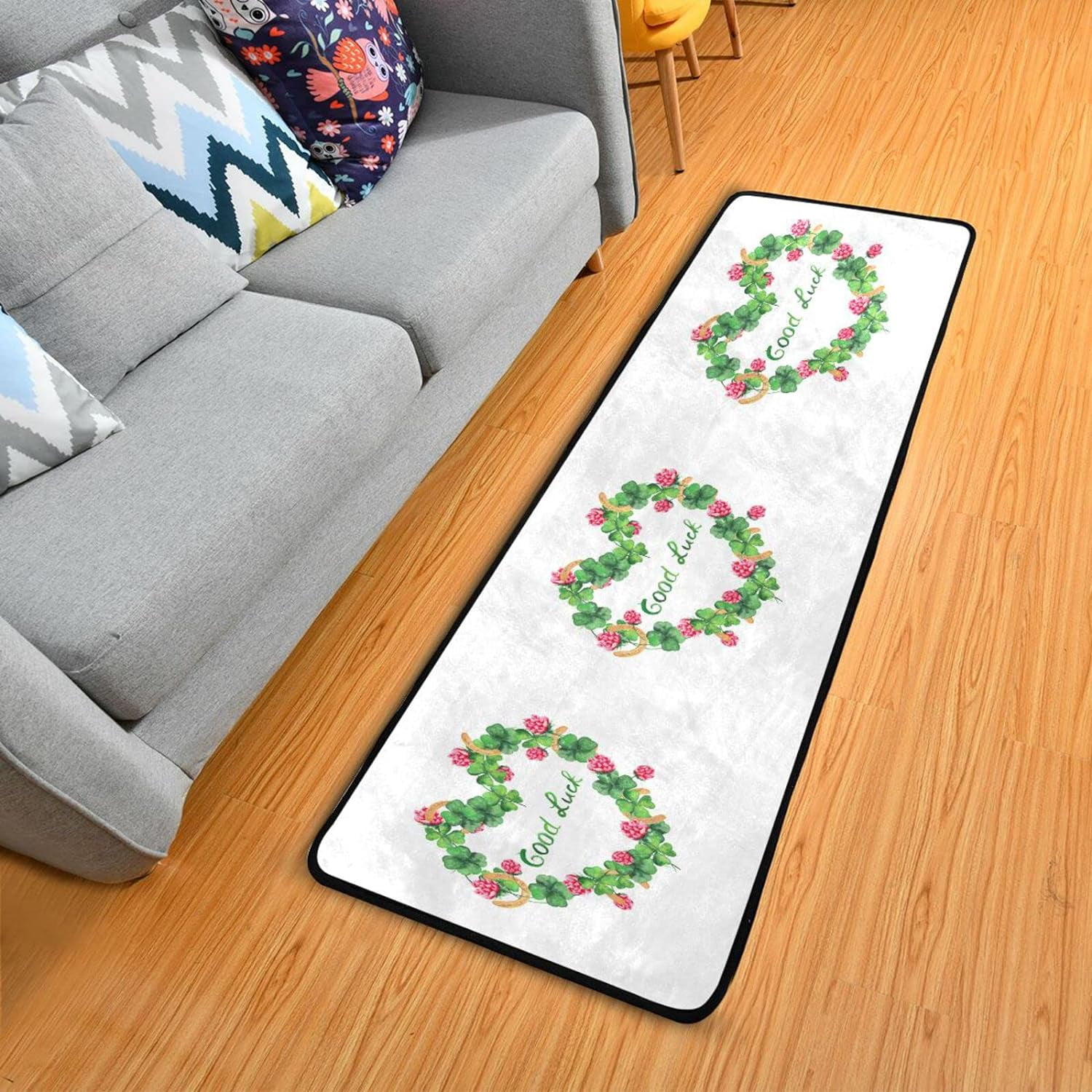 Dreamtimes Unique Good Luck Clover Hallway Runner Rug 2'x6' Kitchen Rug ...