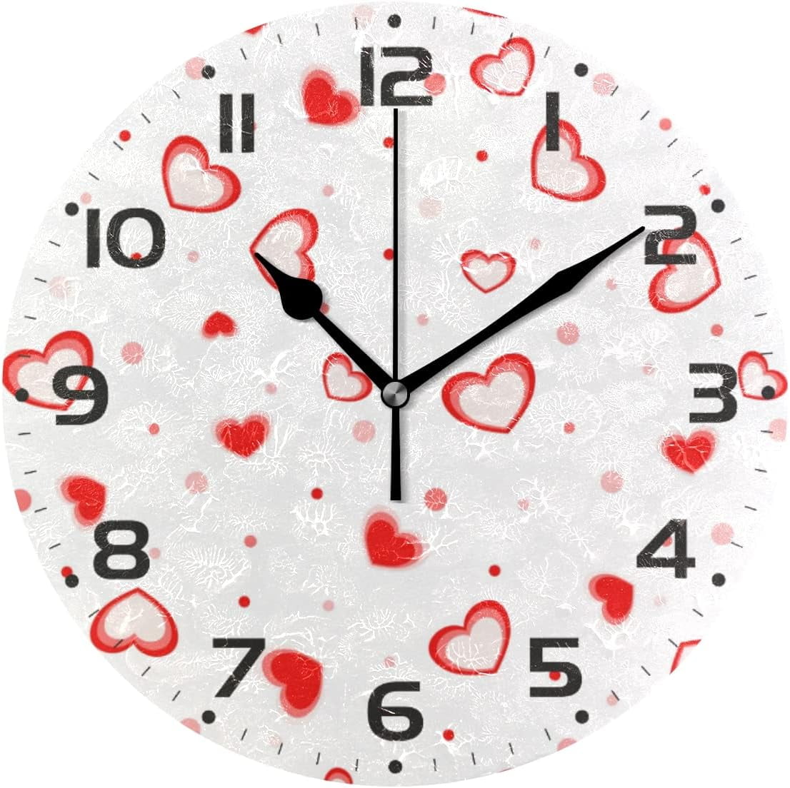 Dreamtimes Valentine's Day Heart Wall Clock, 10 Inch Silent Non Ticking ...