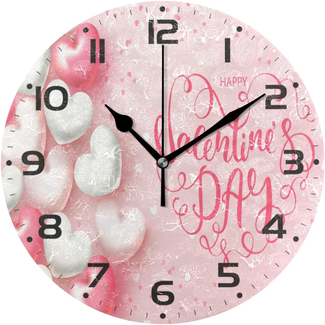 Dreamtimes Valentine's Day Hearts Wall Clock, 10 Inch Silent Non ...