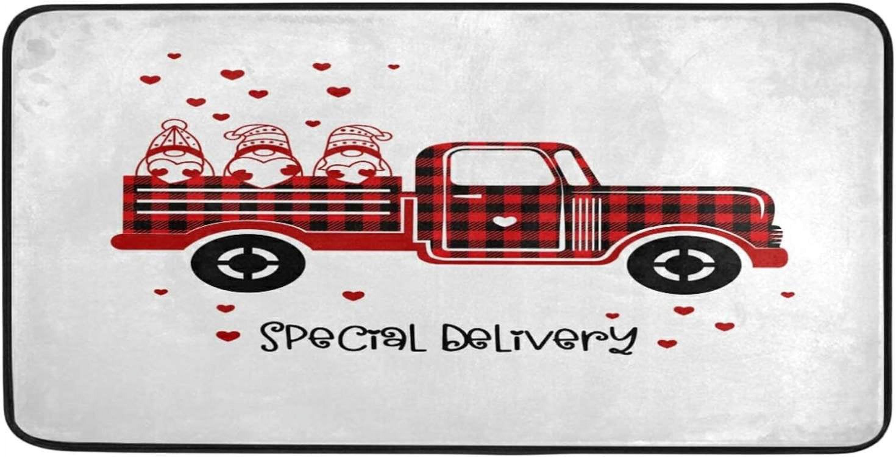 Dreamtimes Valentine's Day Kitchen Rug 39"x20", Cute Dwarf Elves in The ...