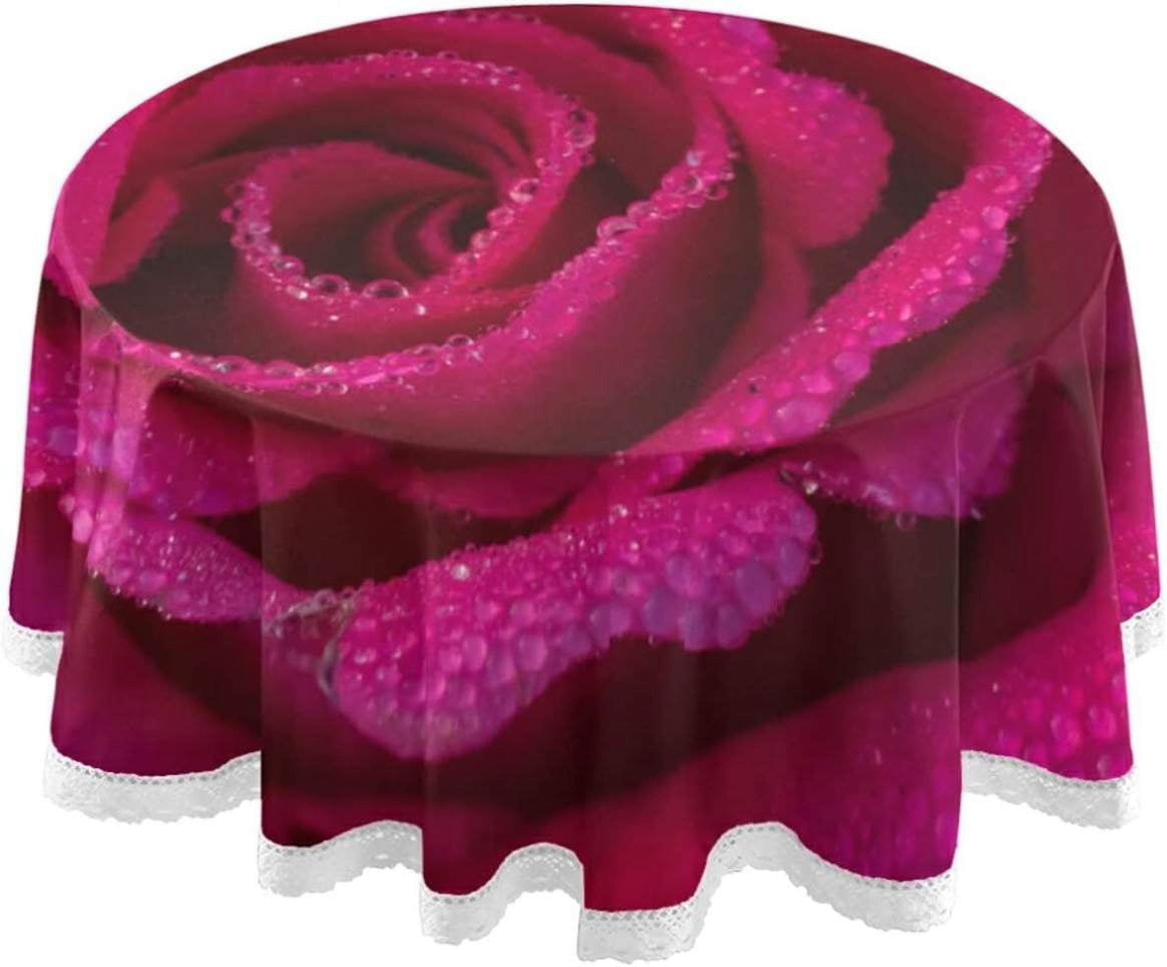 Dreamtimes Valentine's Day Round Tablecloth,Beautiful Rose Red Rose ...