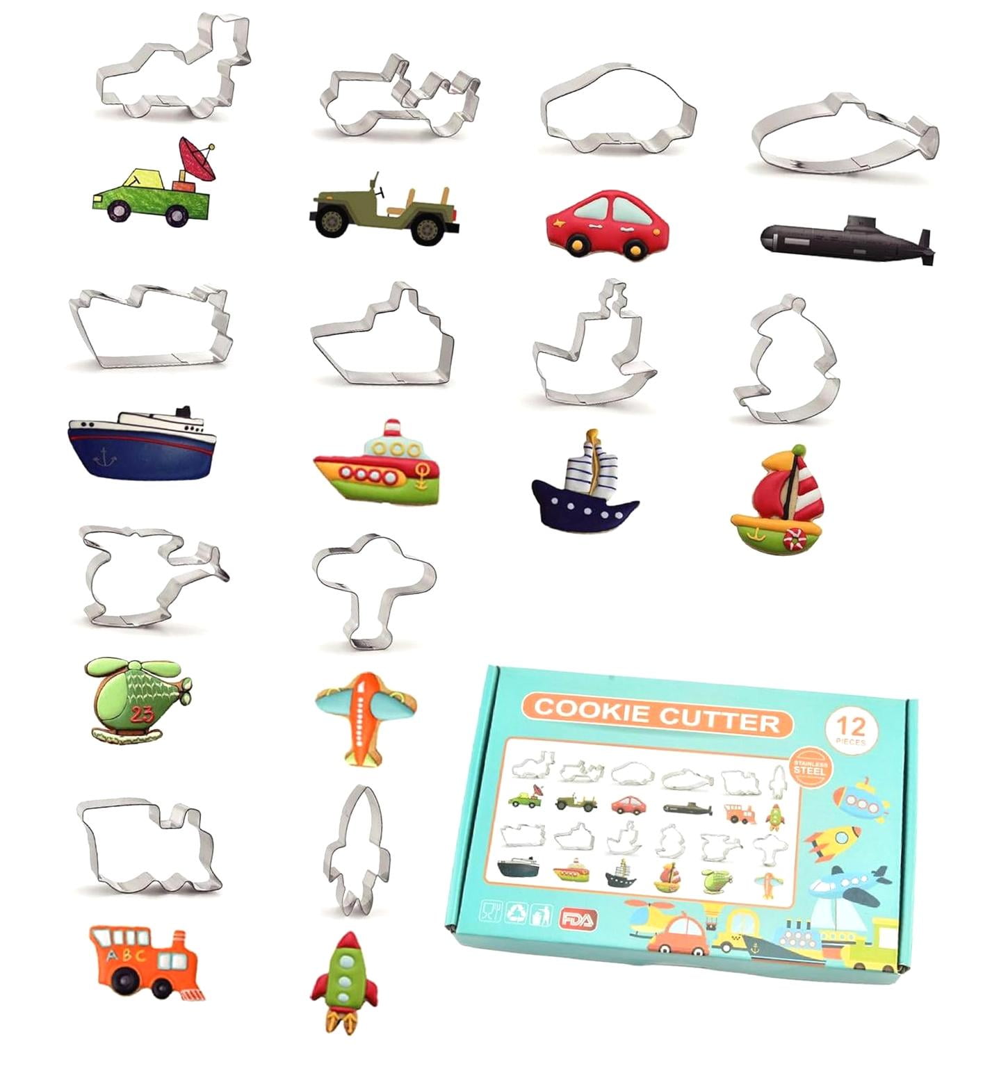 Dreamtimes Vehicle Cookie Cutter, Sturdy Steel Set for Biscuits, Fruits ...