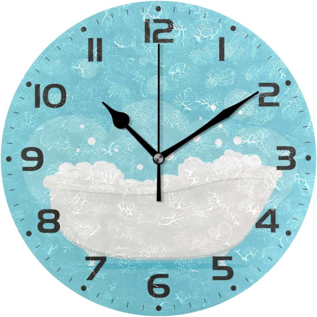 Dreamtimes Vintage Bathtub Wall Clock, 10 Inch Silent Non Ticking Round ...