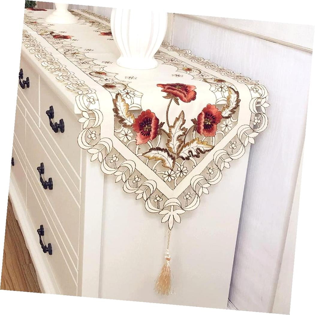 Dreamtimes Vintage European Flower Lace Table Runner Runners Cabinet ...
