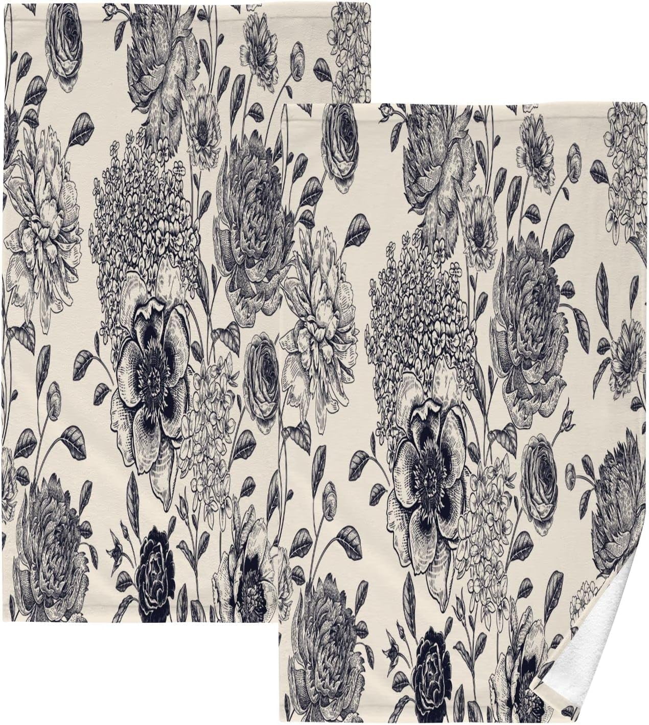 Dreamtimes Vintage Flowers Roses Ultra Soft 2 PCS Towel Set, Highly ...