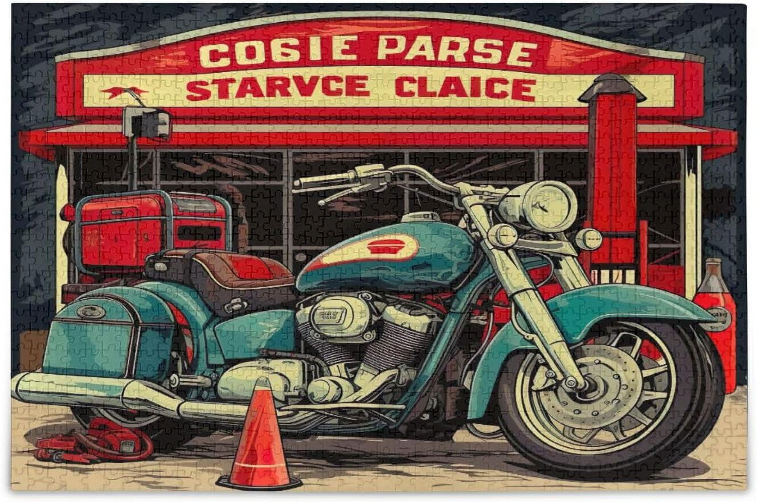 Dreamtimes Vintage Motorcycle Pattern Puzzle 1000 Pieces - Wooden ...