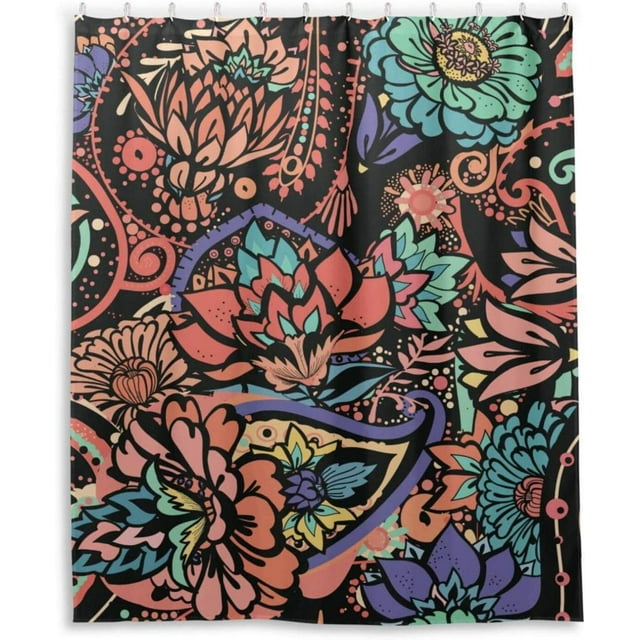 Dreamtimes Vintage Paisley Design Bathroom Waterproof Shower Curtain