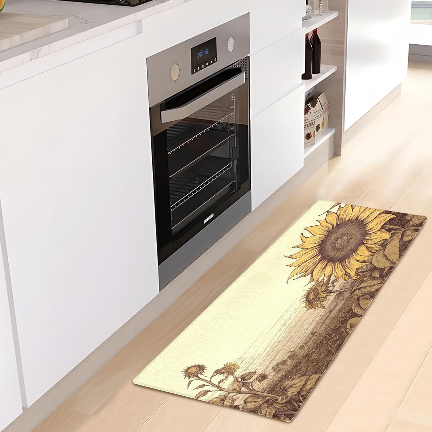 Dreamtimes Vintage Sunflowers Kitchen Mat 20"x39", Non Skid Kitchen ...