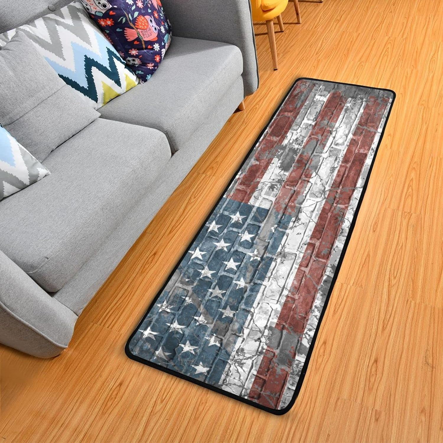 Dreamtimes Vintage USA American Flag Hallway Runner Rug 2'x6' Kitchen ...