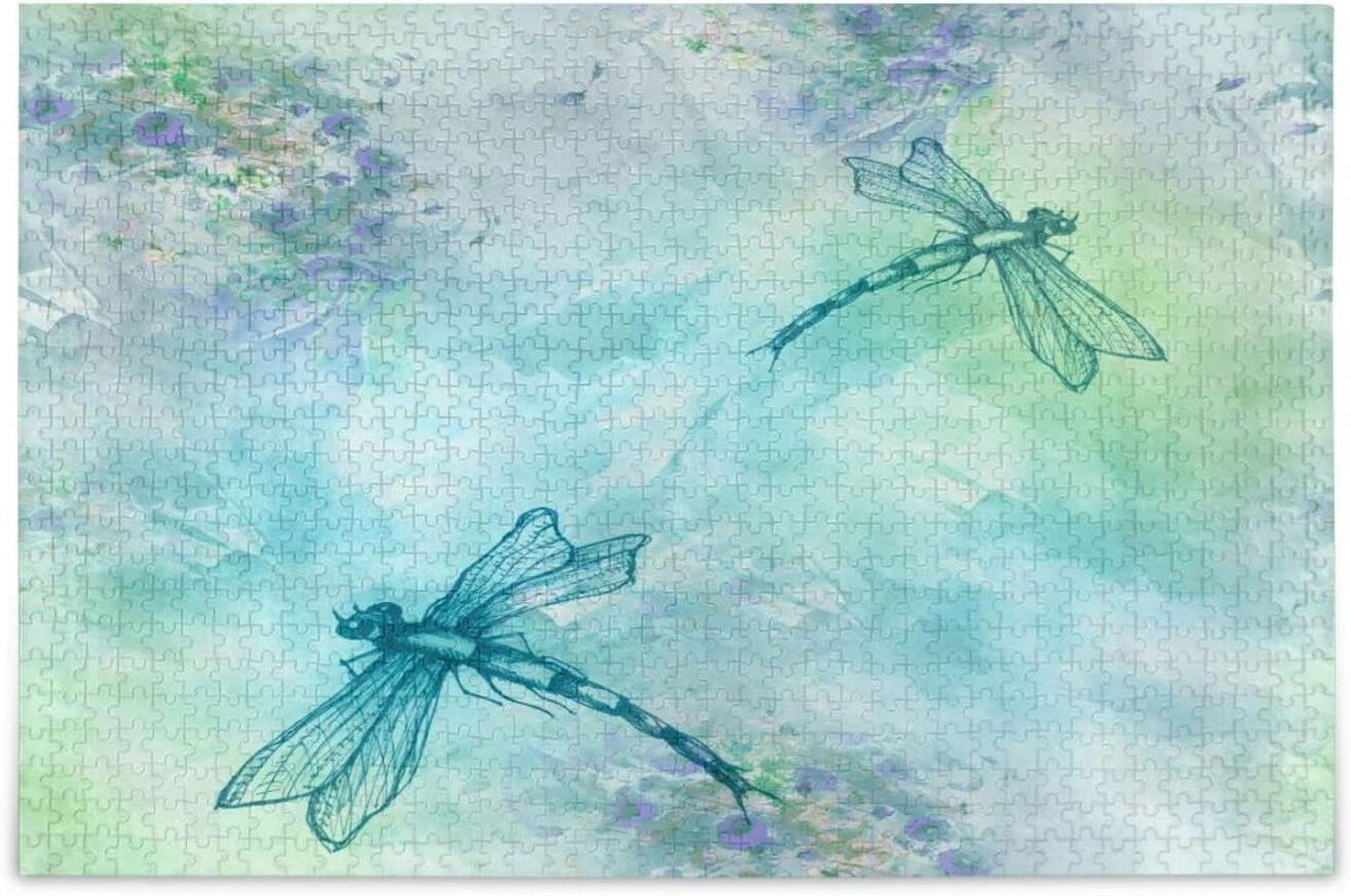 Dreamtimes Vintage Watercolor Dragonfly Jigsaw Puzzles for Adults 500 ...