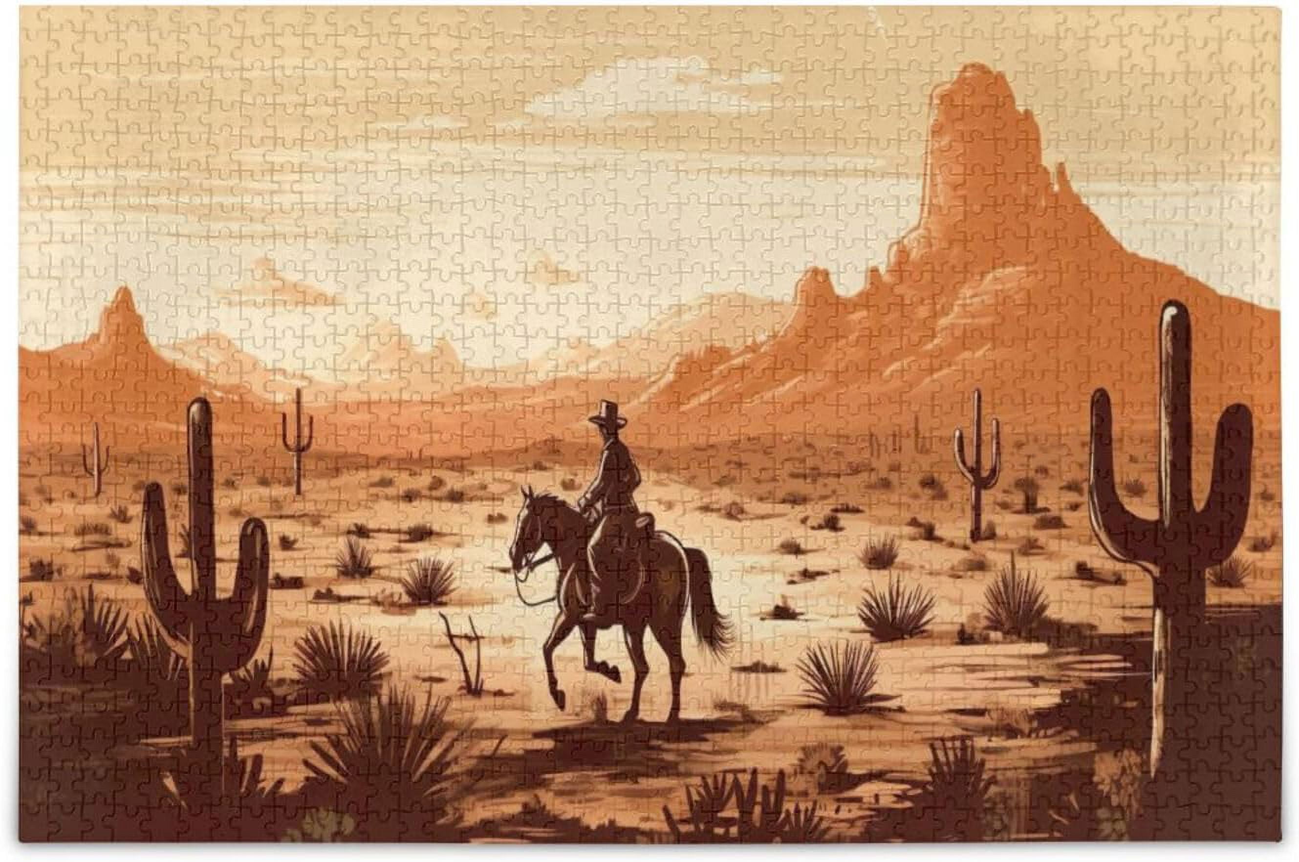 Dreamtimes Vintage Western Cowboy Puzzle 500 Pieces - Wooden Jigsaw ...