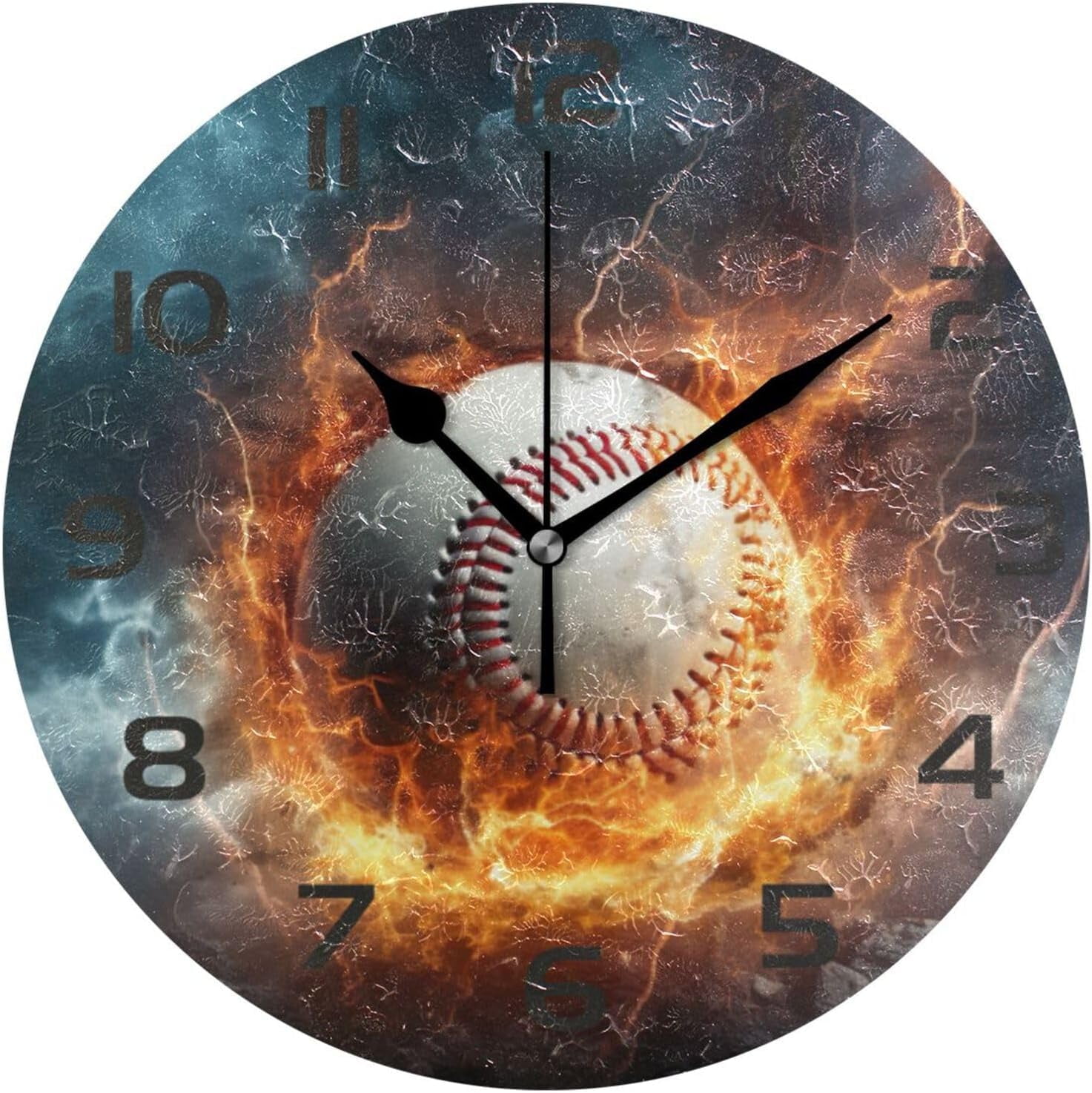 Dreamtimes Wall Clock Basketball Painting 10 Inch Silent Non Ticking ...