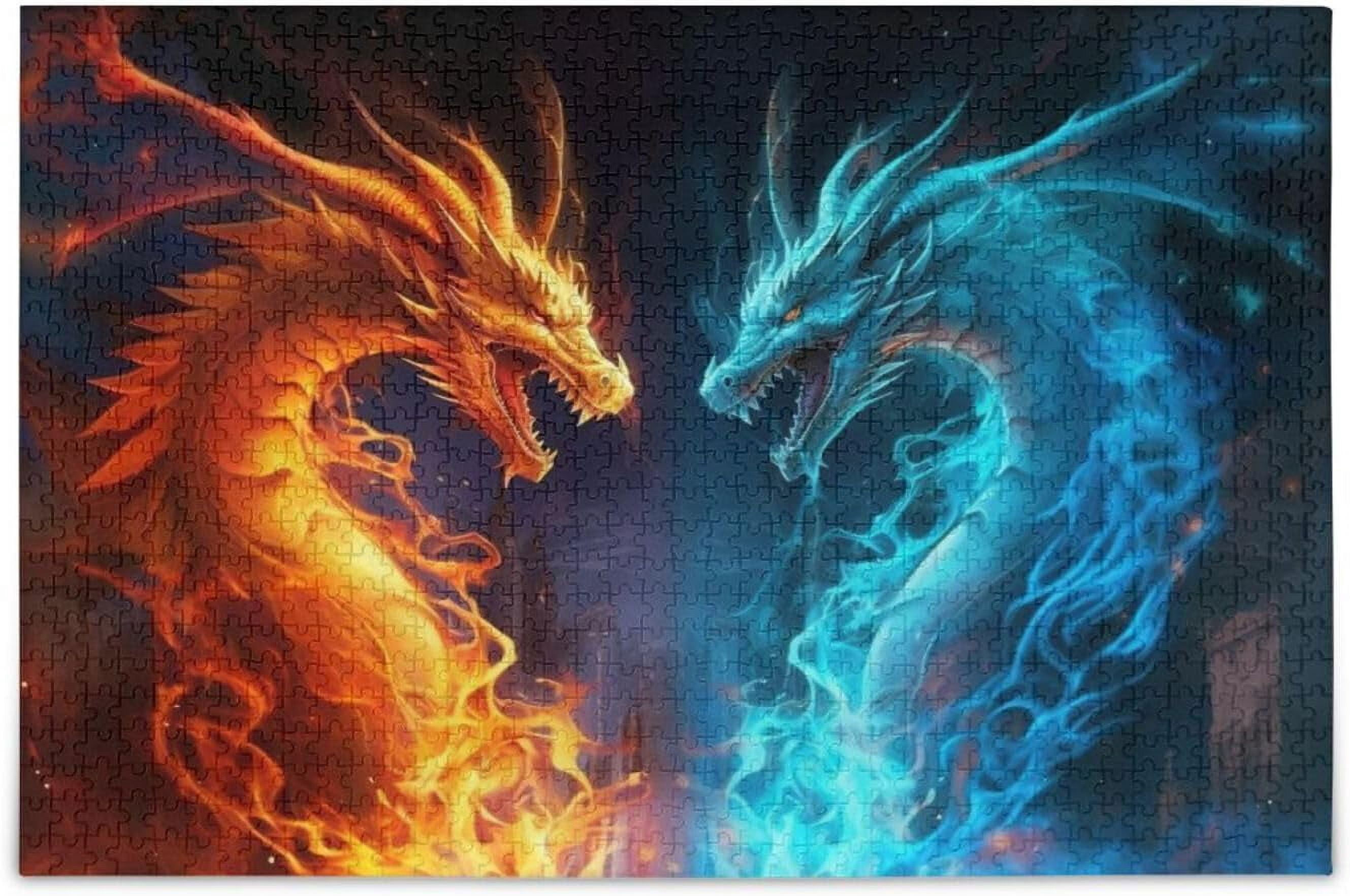 Dreamtimes Water Fire Dragon Jigsaw Puzzles, Puzzles for Adults 500 ...