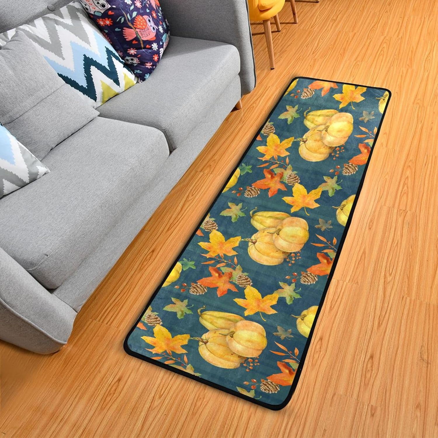 Dreamtimes Watercolor Autumn Pattern Hallway Runner Rug 2'x6' Kitchen ...