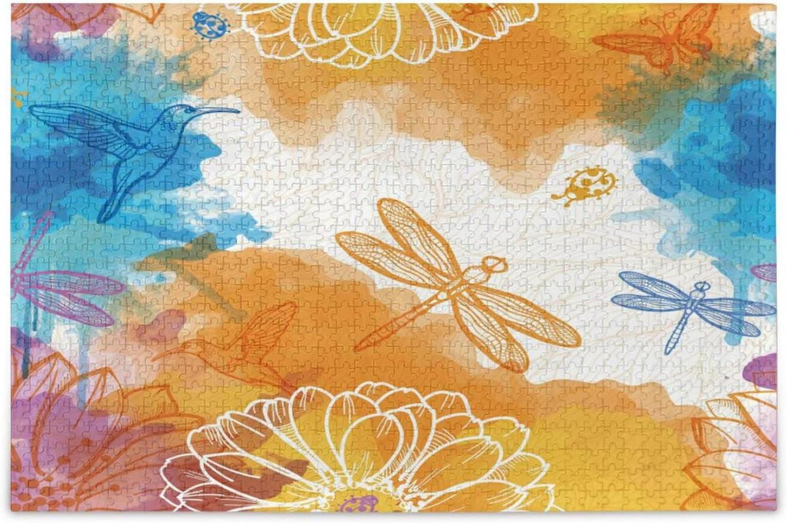 Dreamtimes Watercolor Dragonfly Flowerjpg Jigsaw Puzzles for Adults 500 ...