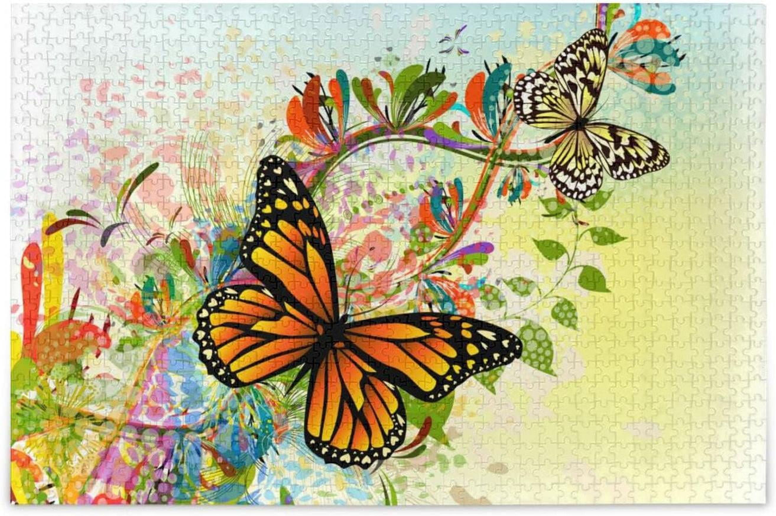 Dreamtimes Watercolor Flower Butterfly Wooden Jigsaw Puzzles ...