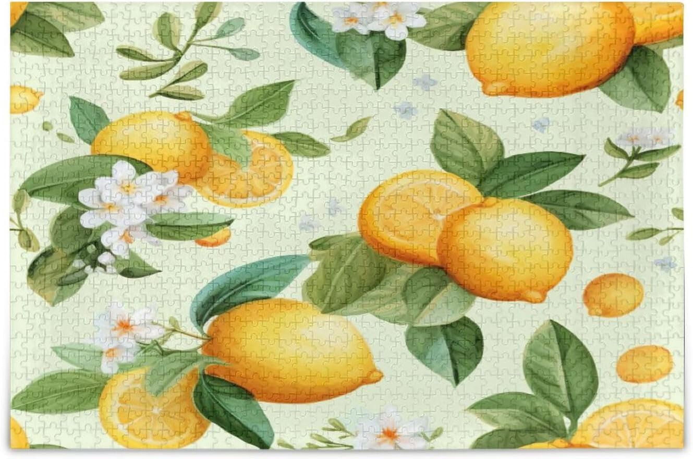 Dreamtimes Watercolor Lemon Flower Puzzle 1000 Pieces - Wooden Jigsaw ...