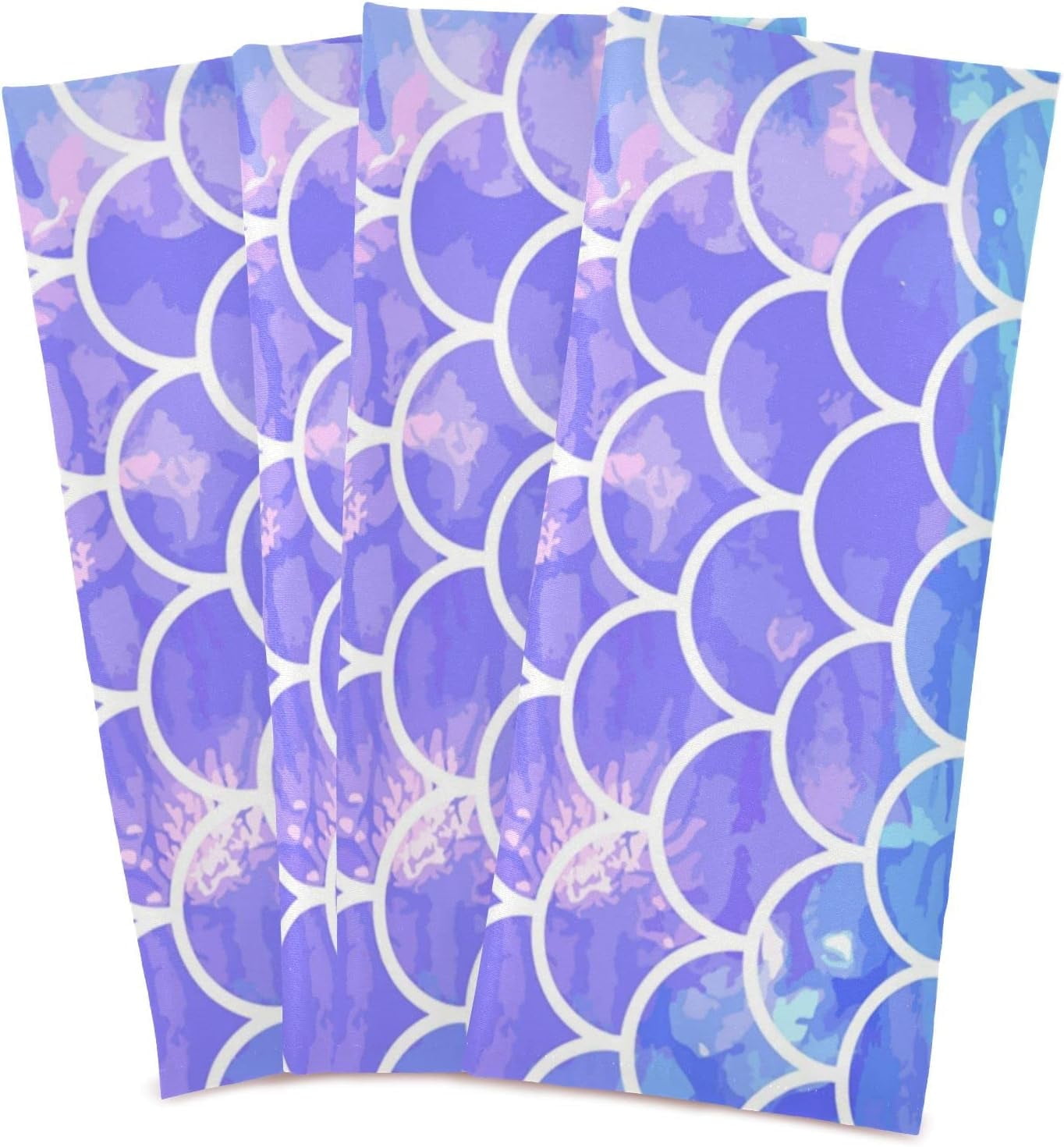 Dreamtimes Watercolor Mermaid Scales Lilac Kitchen Towels Set of 4 ...