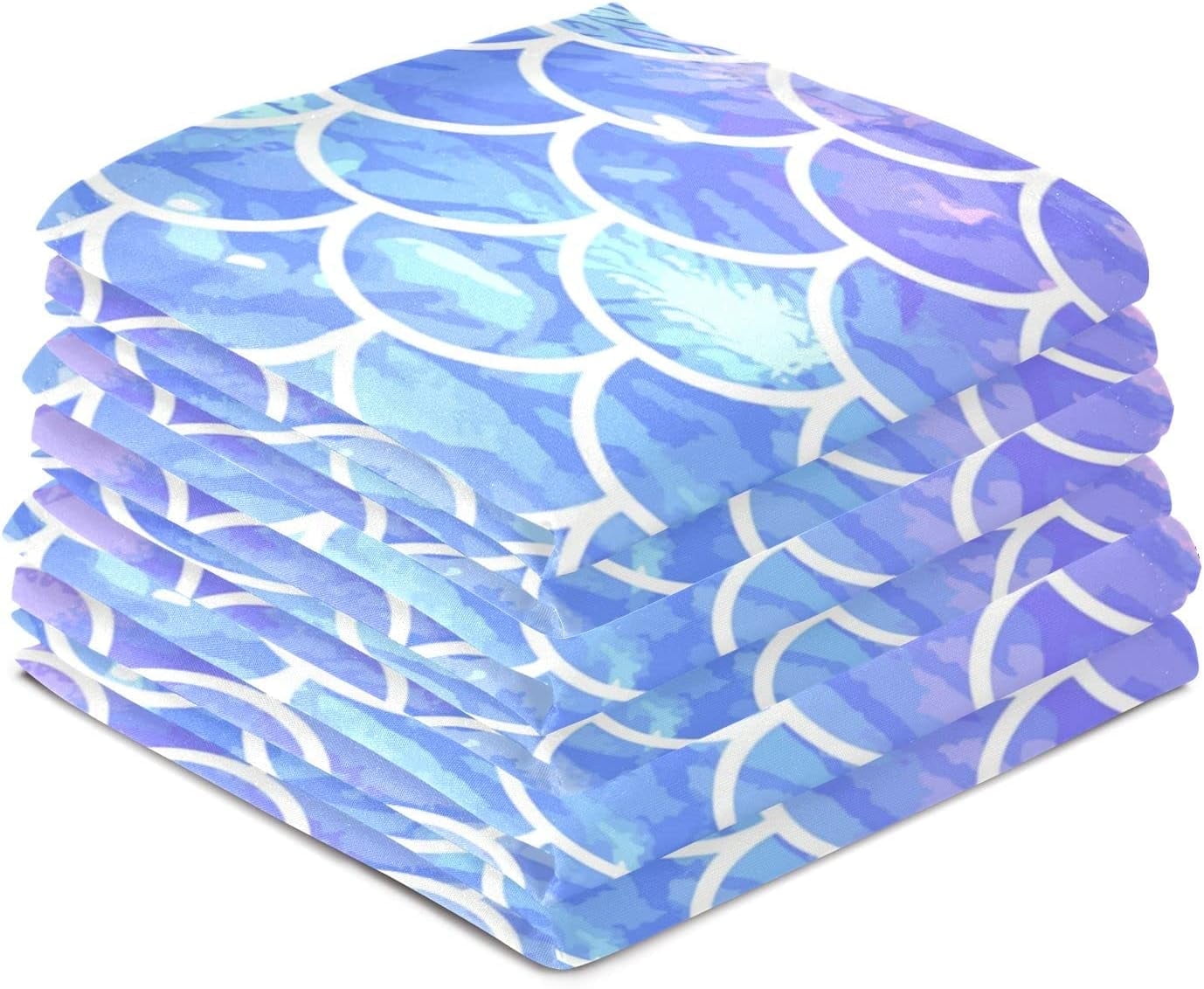 Dreamtimes Watercolor Mermaid Scales Lilac Kitchen Towels Set of 6 ...