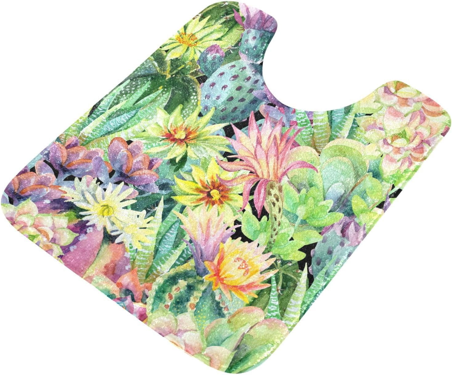 Dreamtimes Watercolour Cactus High Absorbent U-Shaped Contour Toilet ...