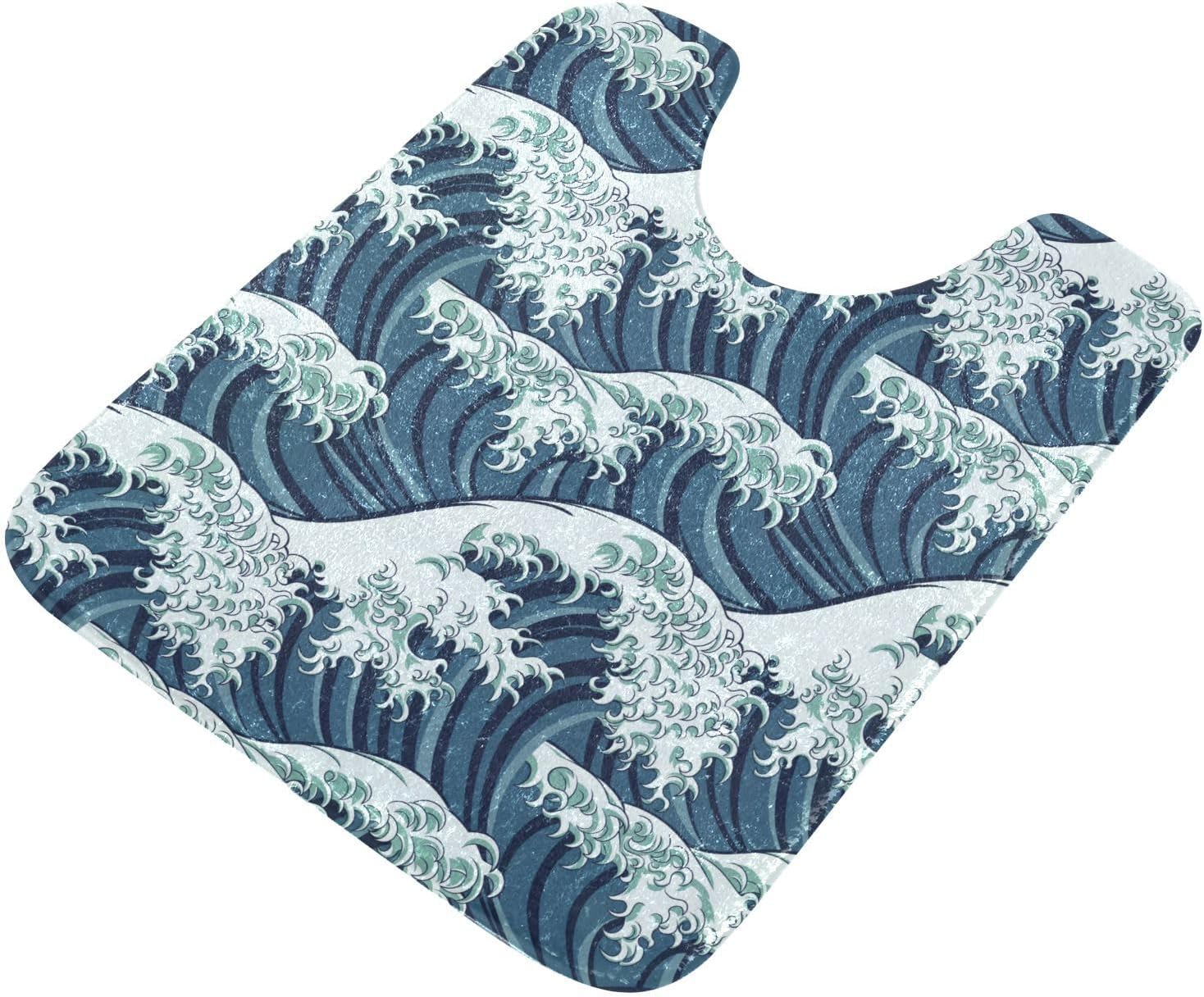 Dreamtimes Wave High Absorbent U-Shaped Contour Toilet Rugs Machine ...