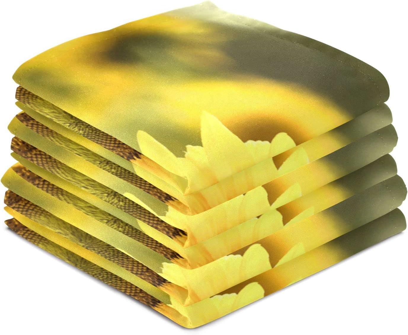 Dreamtimes Welcome Yellow Sunflower Kitchen Towels Set of 6 Dishcloths ...