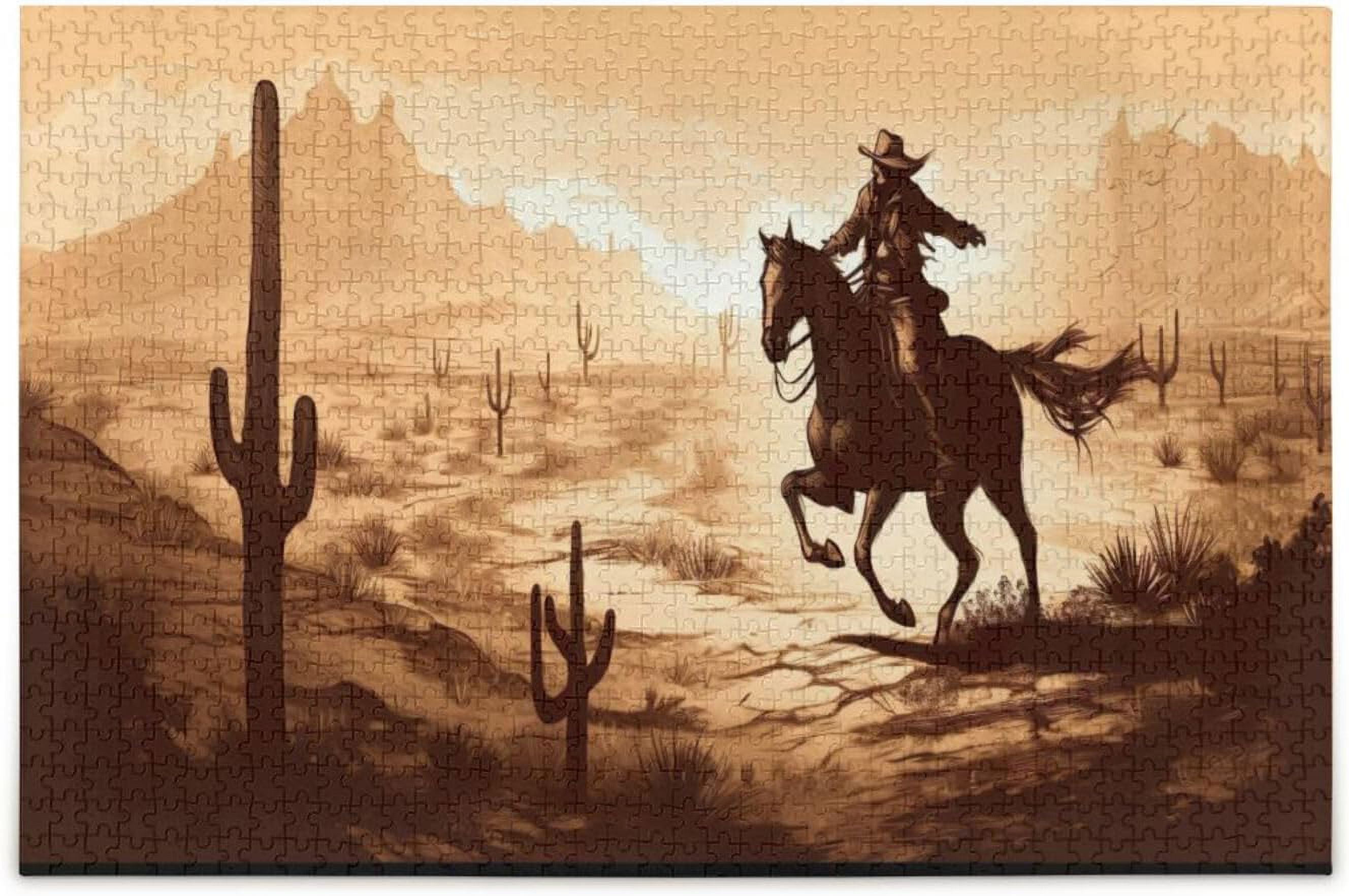 Dreamtimes Western Desert Cowboy Jigsaw Puzzles for Adults 1000 Pieces ...