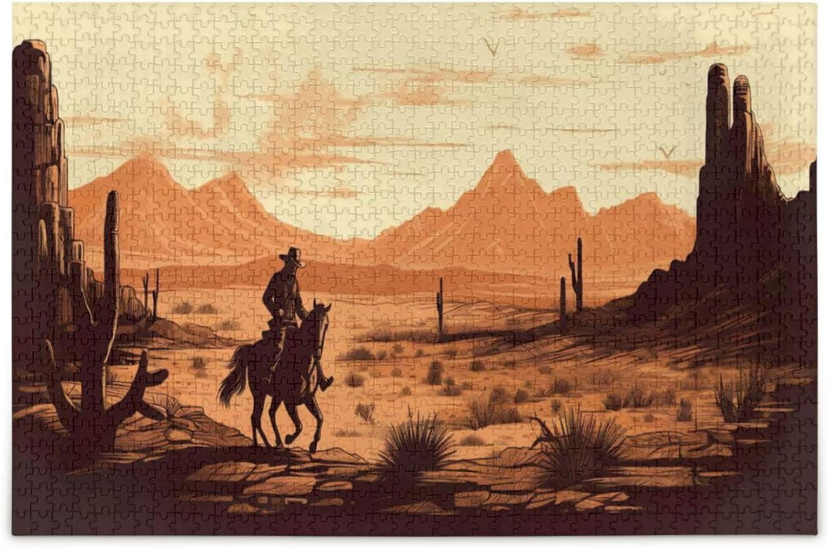 Dreamtimes Western Desert Cowboy Wooden Jigsaw Puzzles Intellectual ...