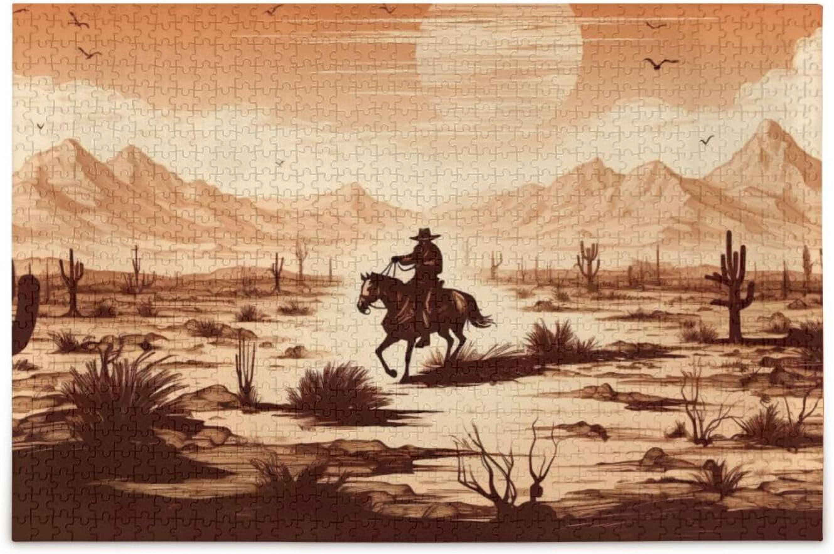 Dreamtimes Western Desert Cowboy Wooden Jigsaw Puzzles Intellectual ...