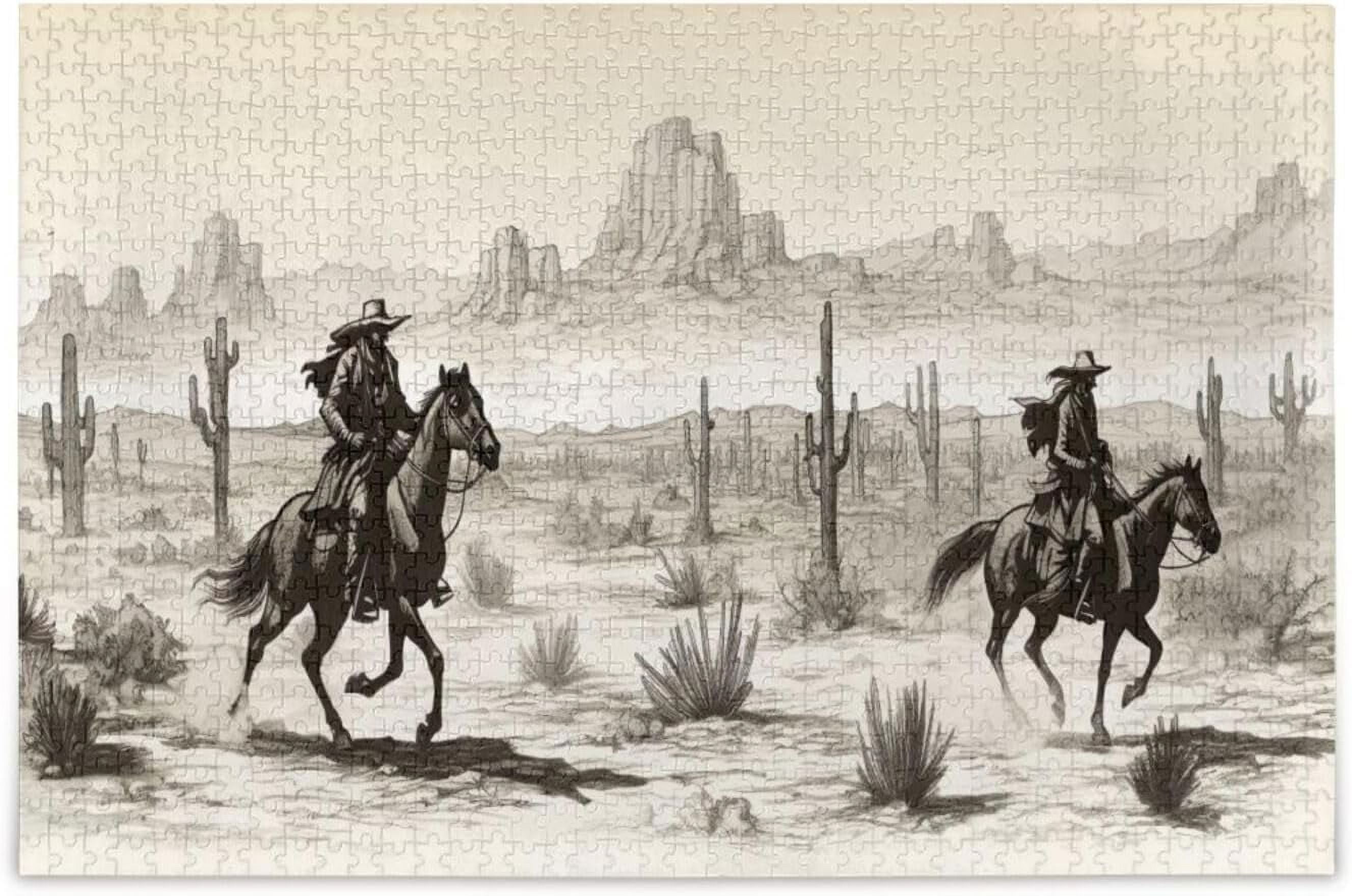 Dreamtimes Western Desert Cowboy Wooden Jigsaw Puzzles Intellectual ...