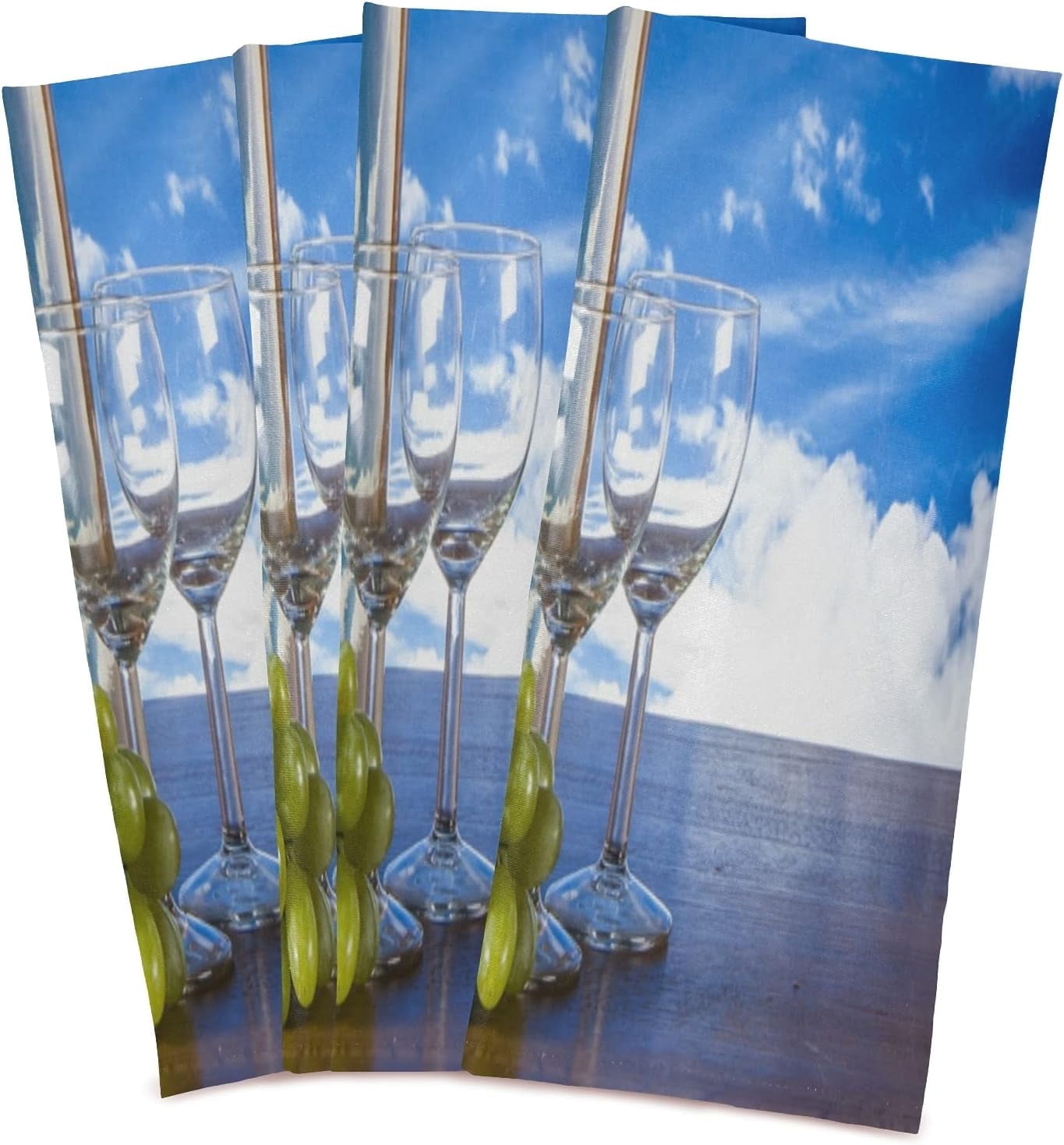 Dreamtimes Wine Glass Kitchen Dish Towels, 18 Inch x 28 Inch Dishcloths ...