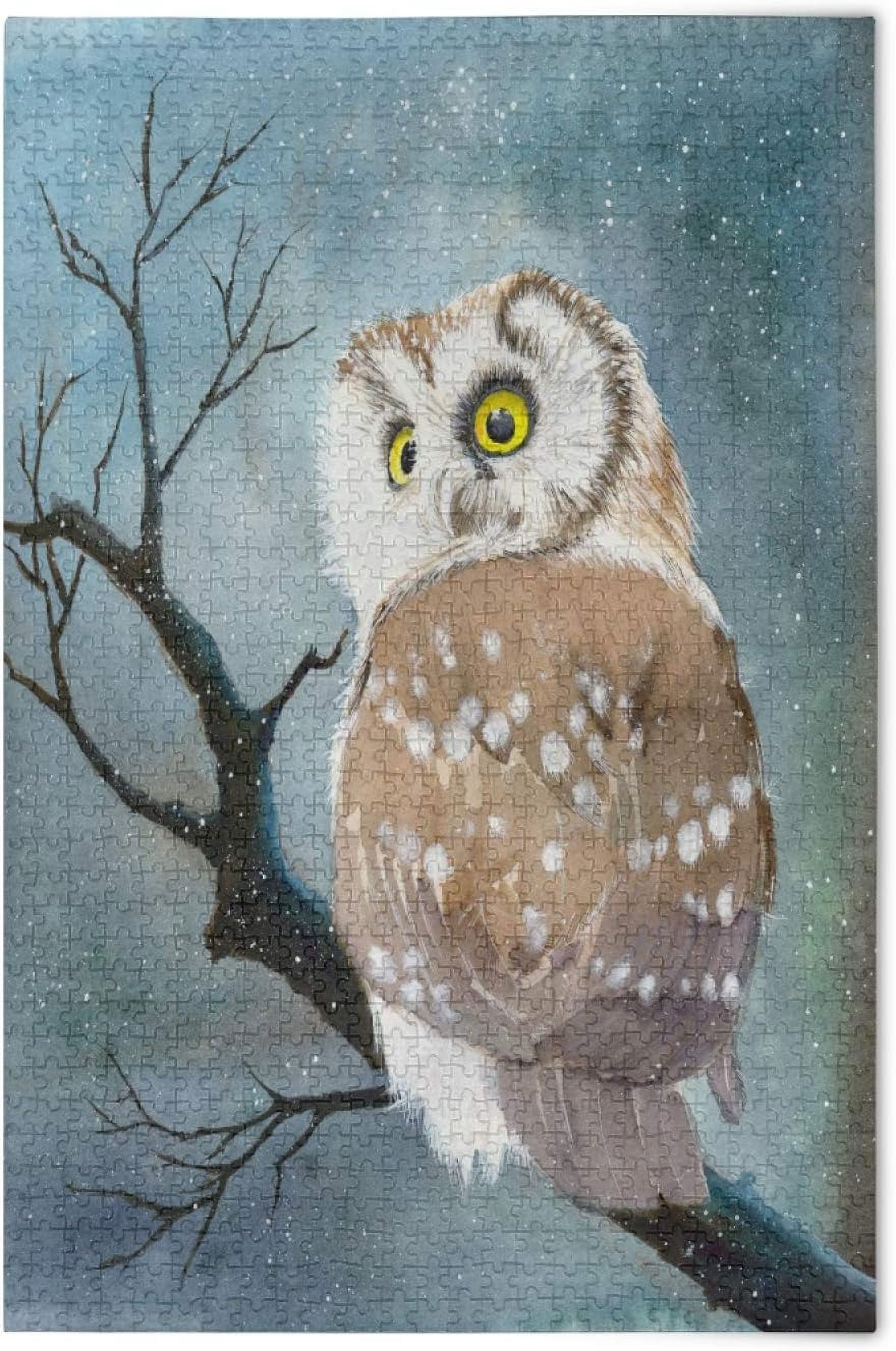 Dreamtimes Winter Owl On Tree Branch Puzzle for Adults 1000 Piece ...