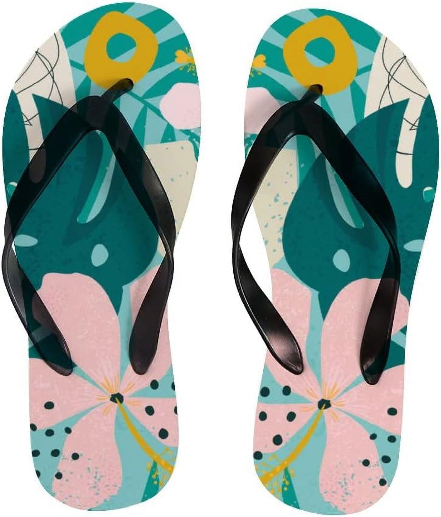 Dreamtimes Women Flip Flops Slippers Country Garden Orange Tropical ...