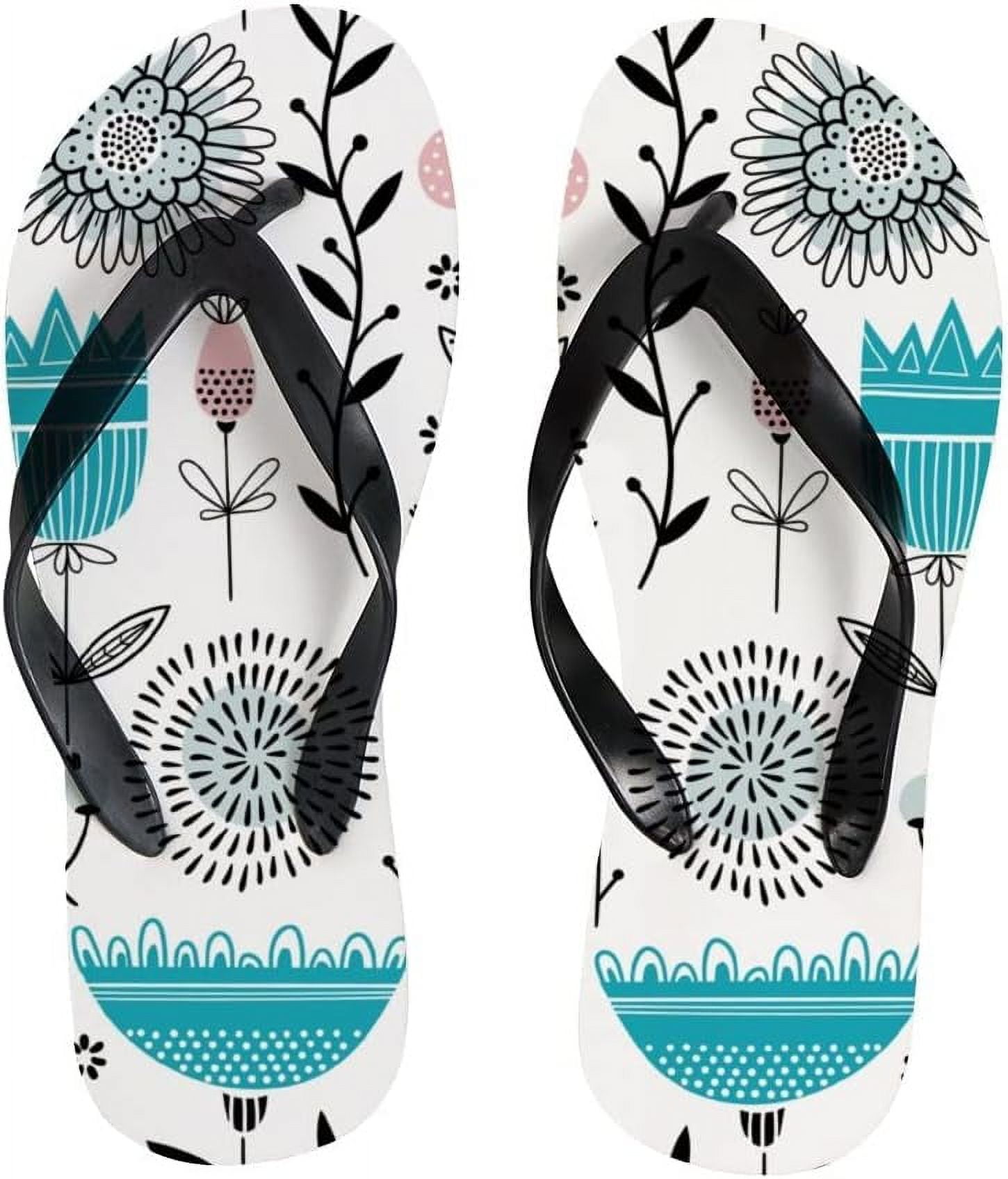 Dreamtimes Women Flip Flops Slippers Cute Cat Animal Cartoon Floral ...