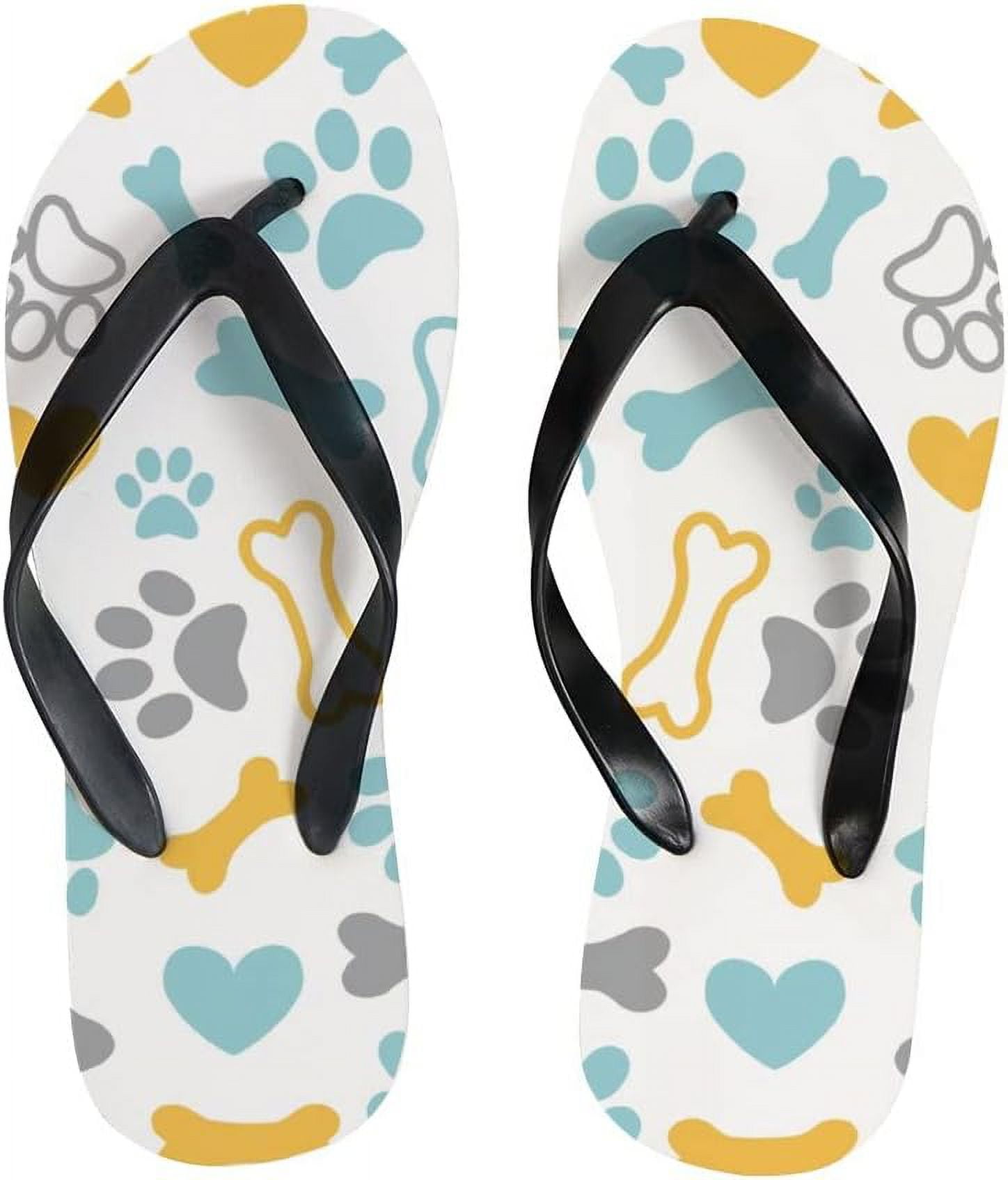 Dreamtimes Women Flip Flops Slippers Cute Cat Dog Footprint Puppy Paw ...