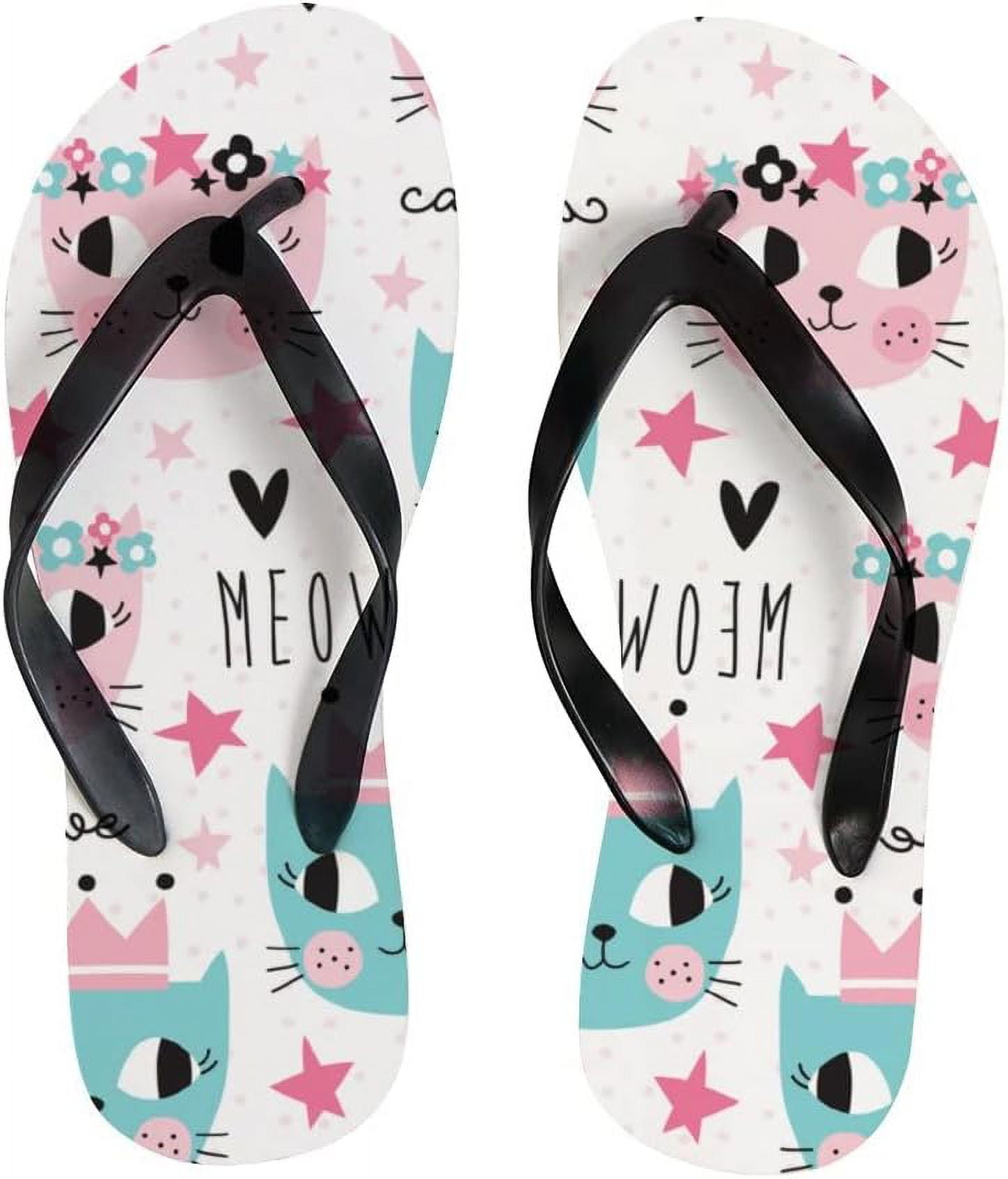 Dreamtimes Women Flip Flops Slippers Cute Cat Star Animal Sandals for ...