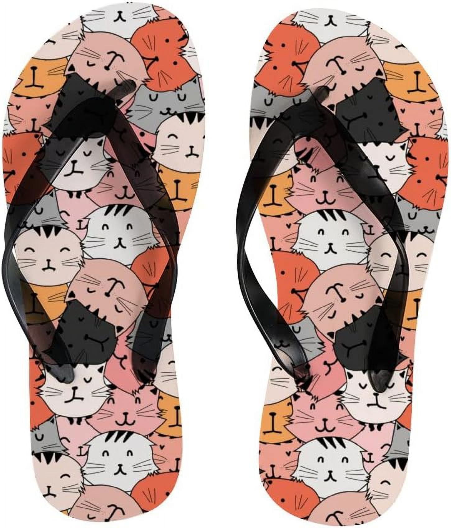 Dreamtimes Women Flip Flops Slippers Cute Cats Cartoon Animals Sandals ...