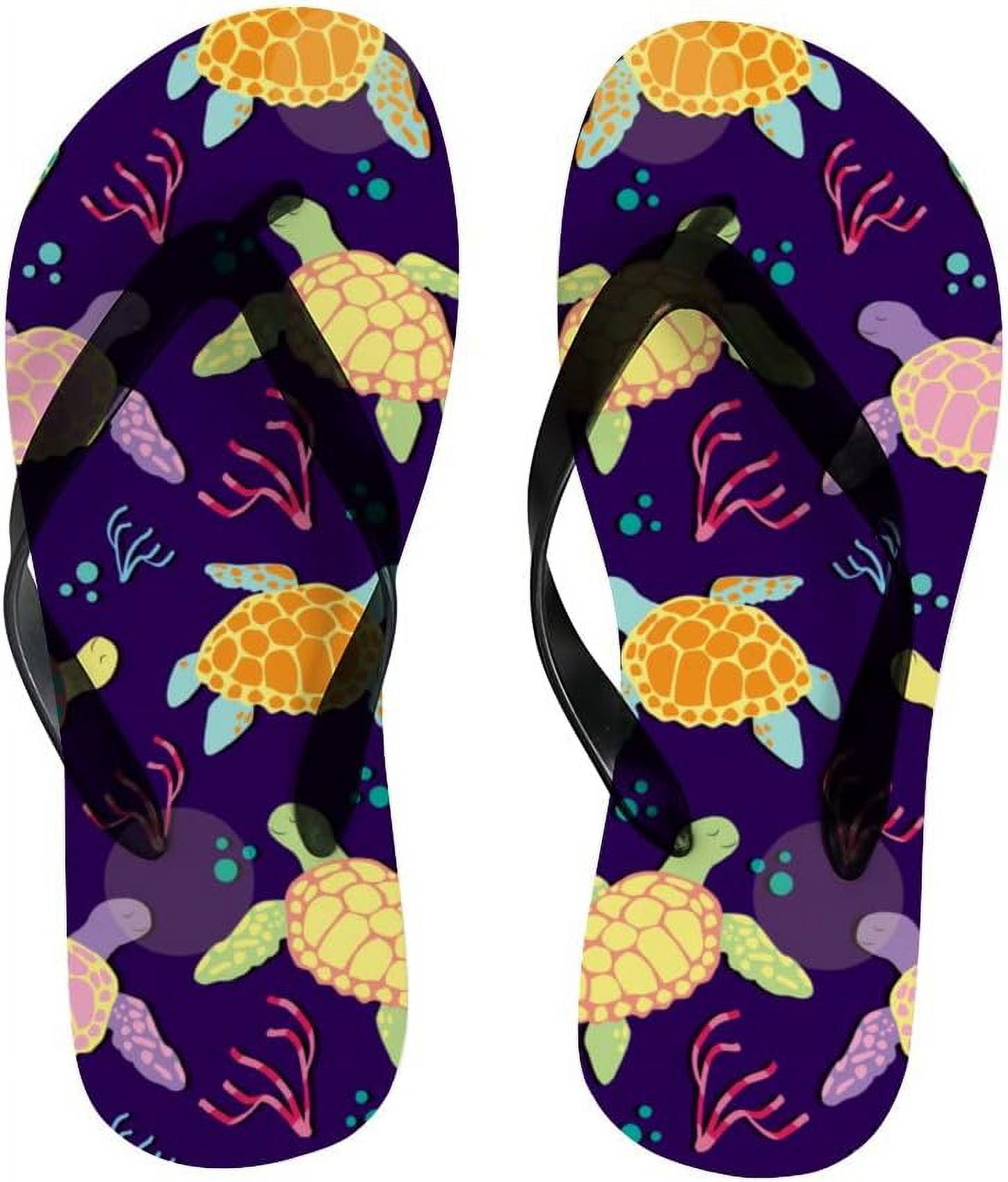 Dreamtimes Women Flip Flops Slippers Ocean Sea Turtle Tortoise Animal ...