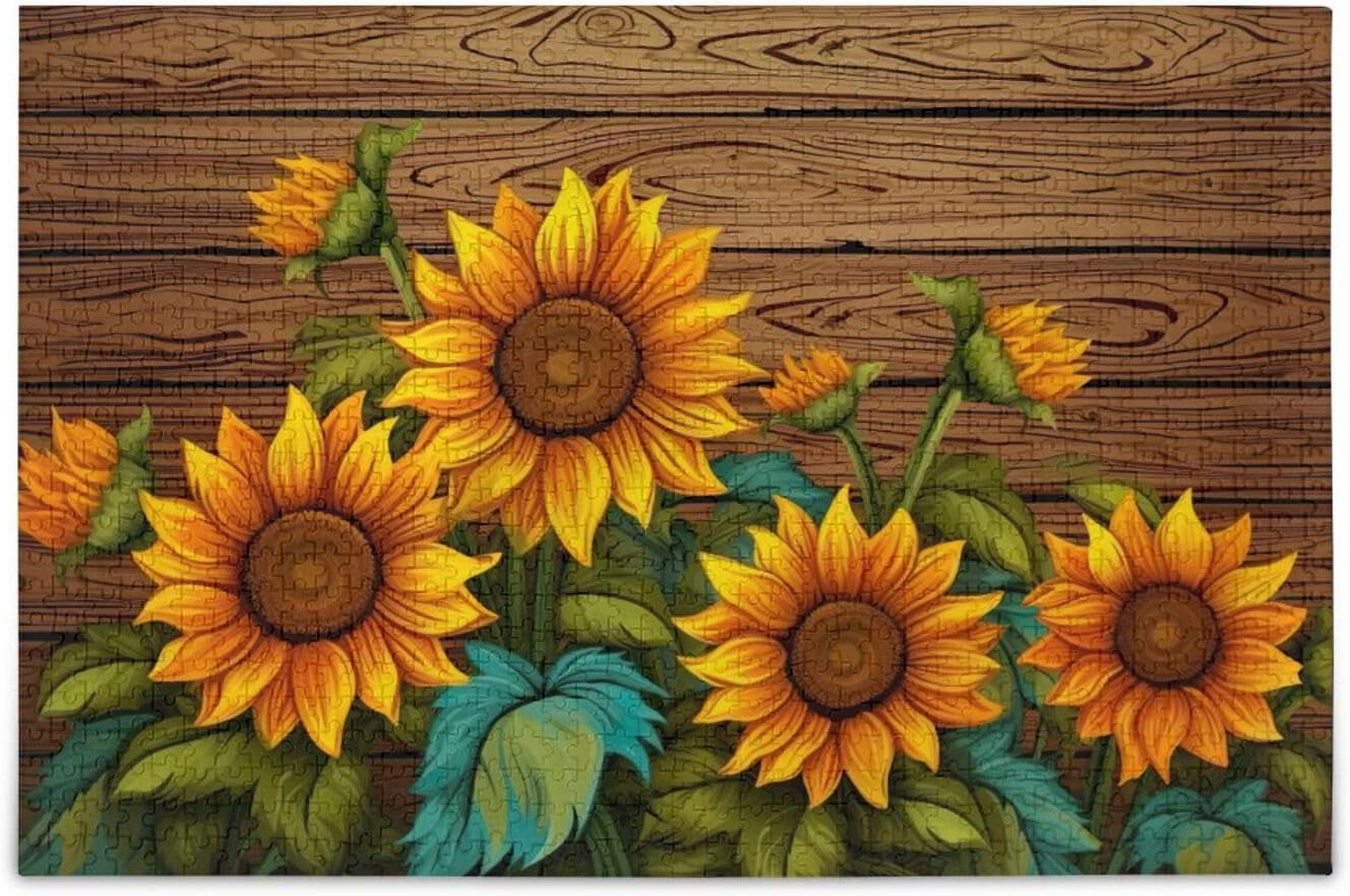 Dreamtimes Wood Grain Sunflower Wooden Jigsaw Puzzles Intellectual ...