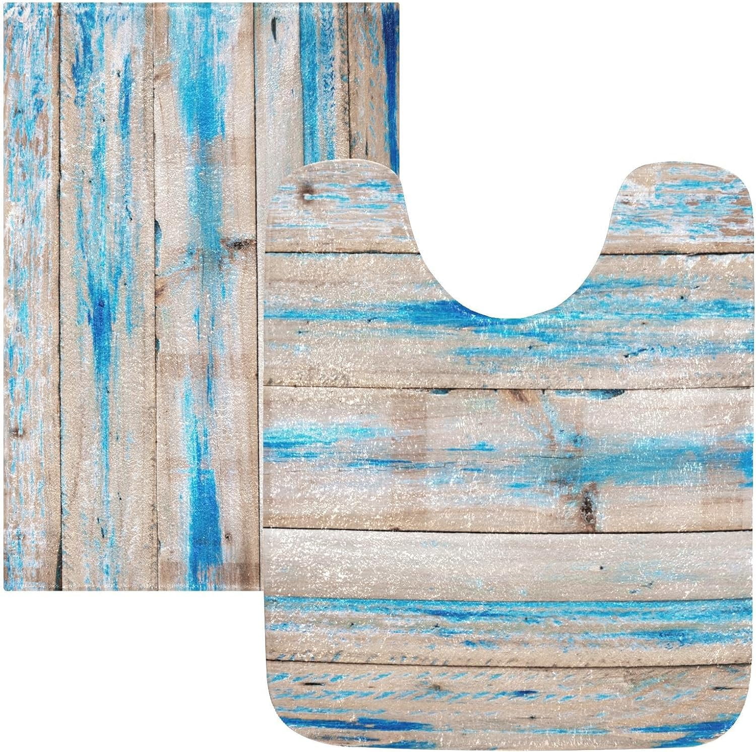 Dreamtimes Wooden Beach Board Vintage Bath Mat for Bathroom Shower U ...