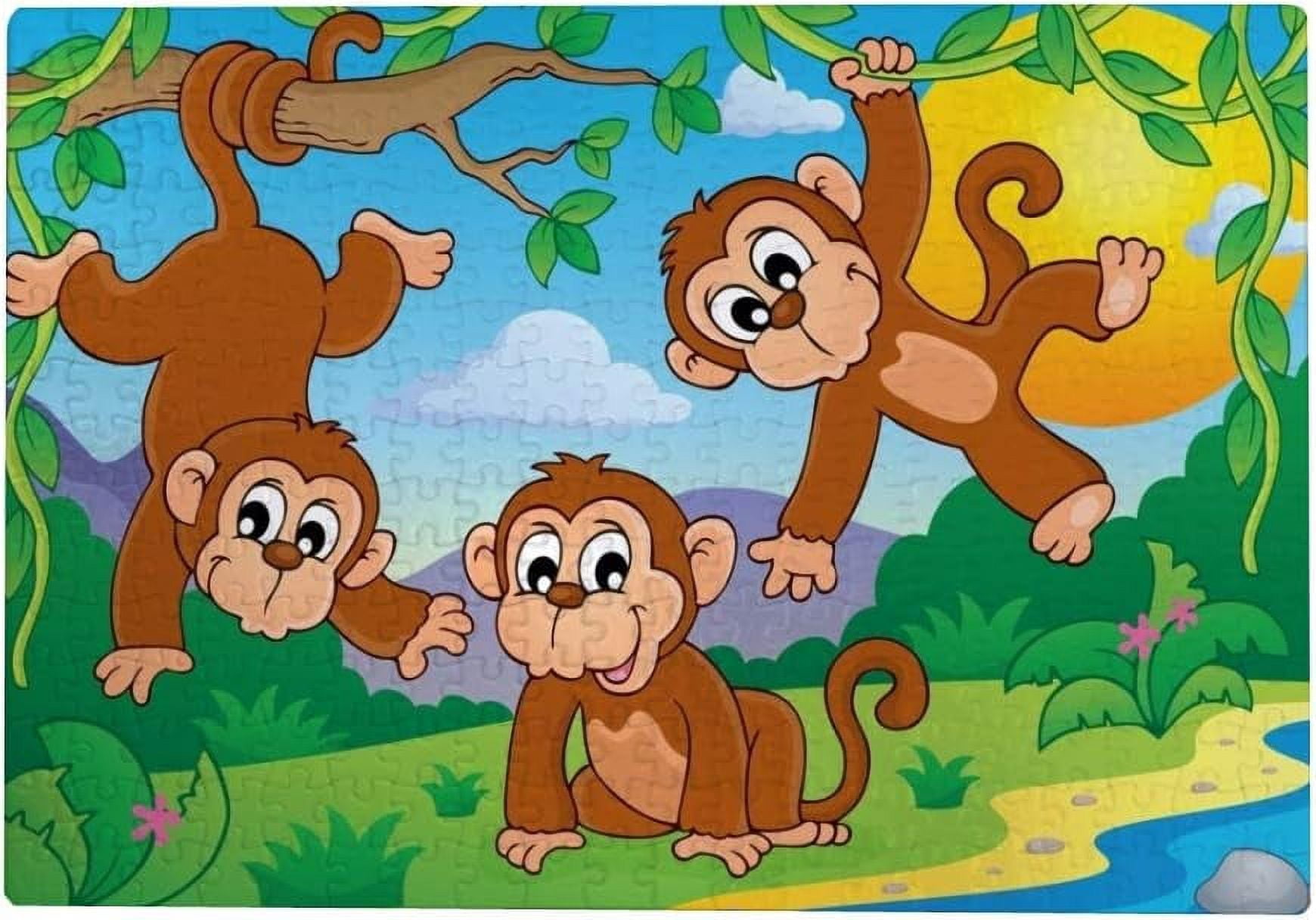 Dreamtimes Wooden Jigsaw Puzzles 1000 Pieces Cute Monkeys Educational ...
