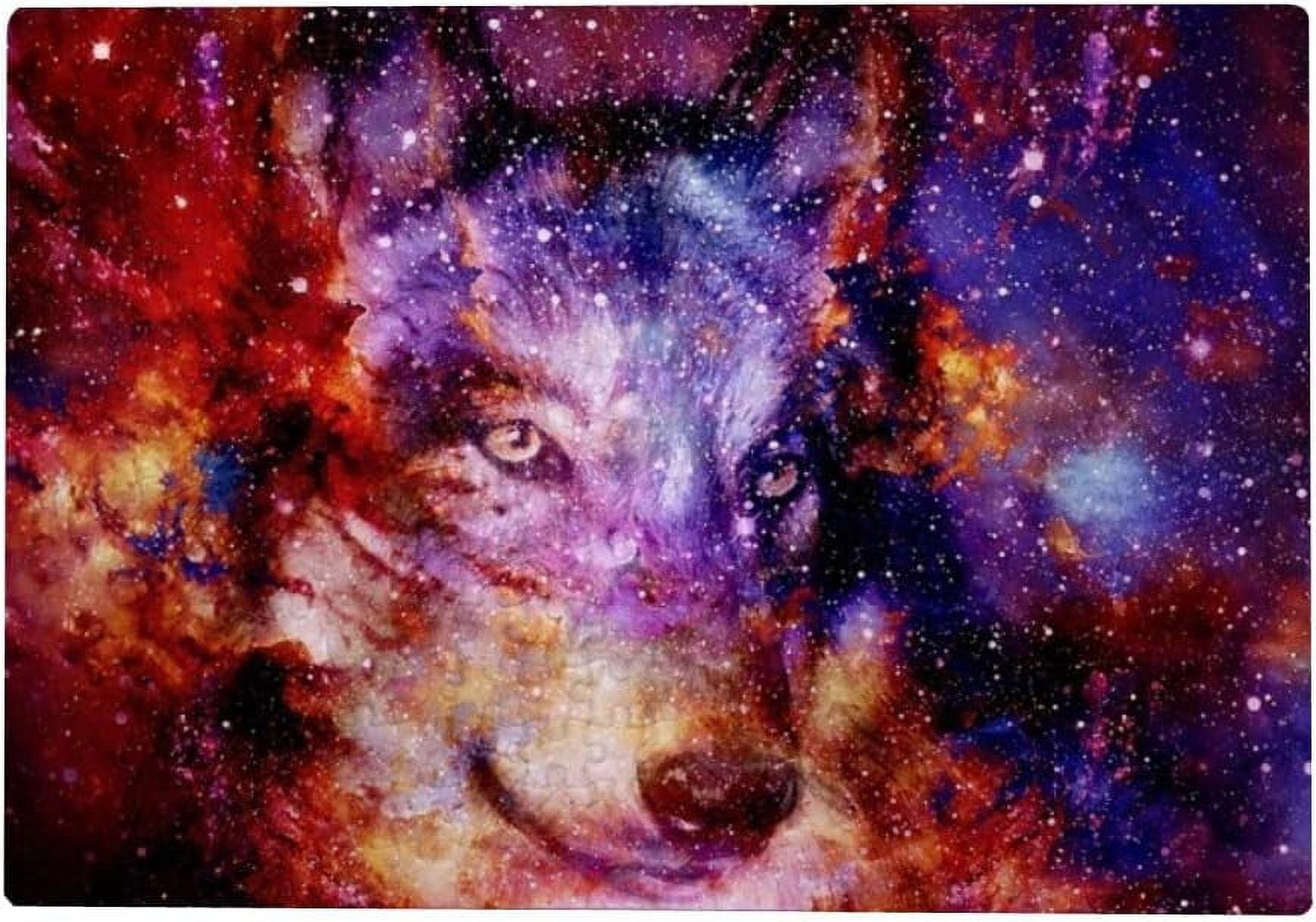 Dreamtimes Wooden Jigsaw Puzzles 1000 Pieces Magical Space Wolf Educational Intellectual Puzzle ...
