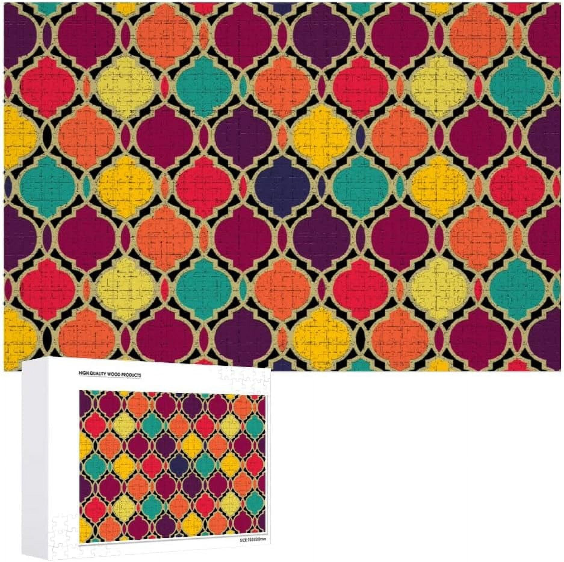 Dreamtimes Wooden Jigsaw Puzzles 1000 Pieces Multicolor Pattern with ...