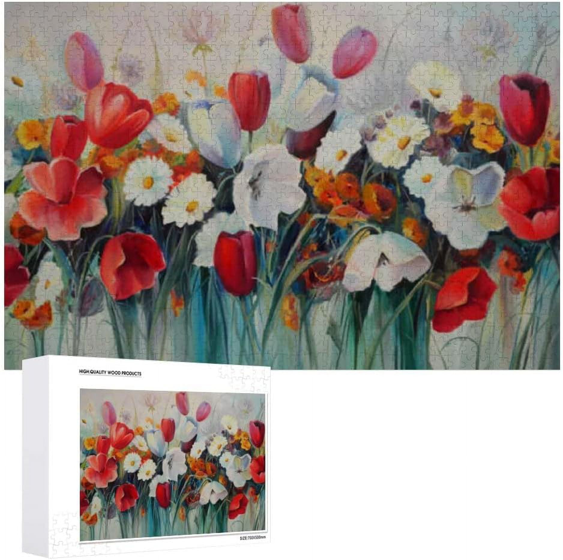 Dreamtimes Wooden Jigsaw Puzzles 1000 Pieces Painting of Red White ...