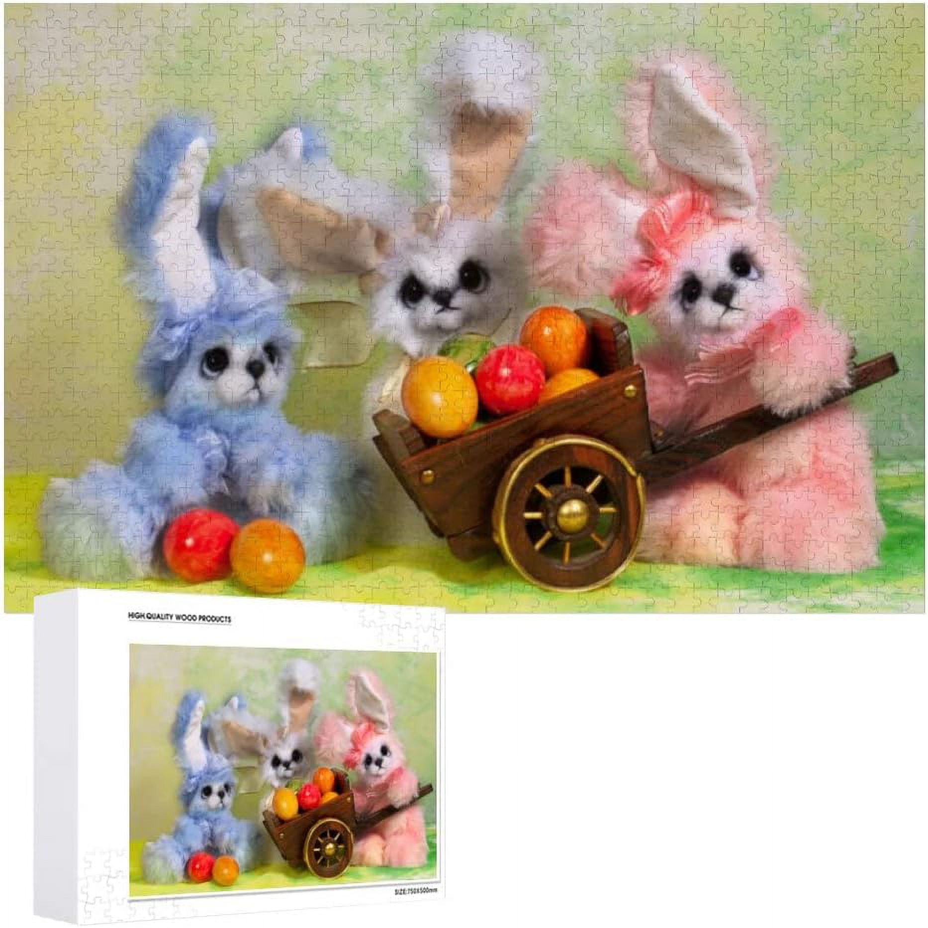 Dreamtimes Wooden Jigsaw Puzzles 1000 Pieces Rabbits Carry Fruit ...