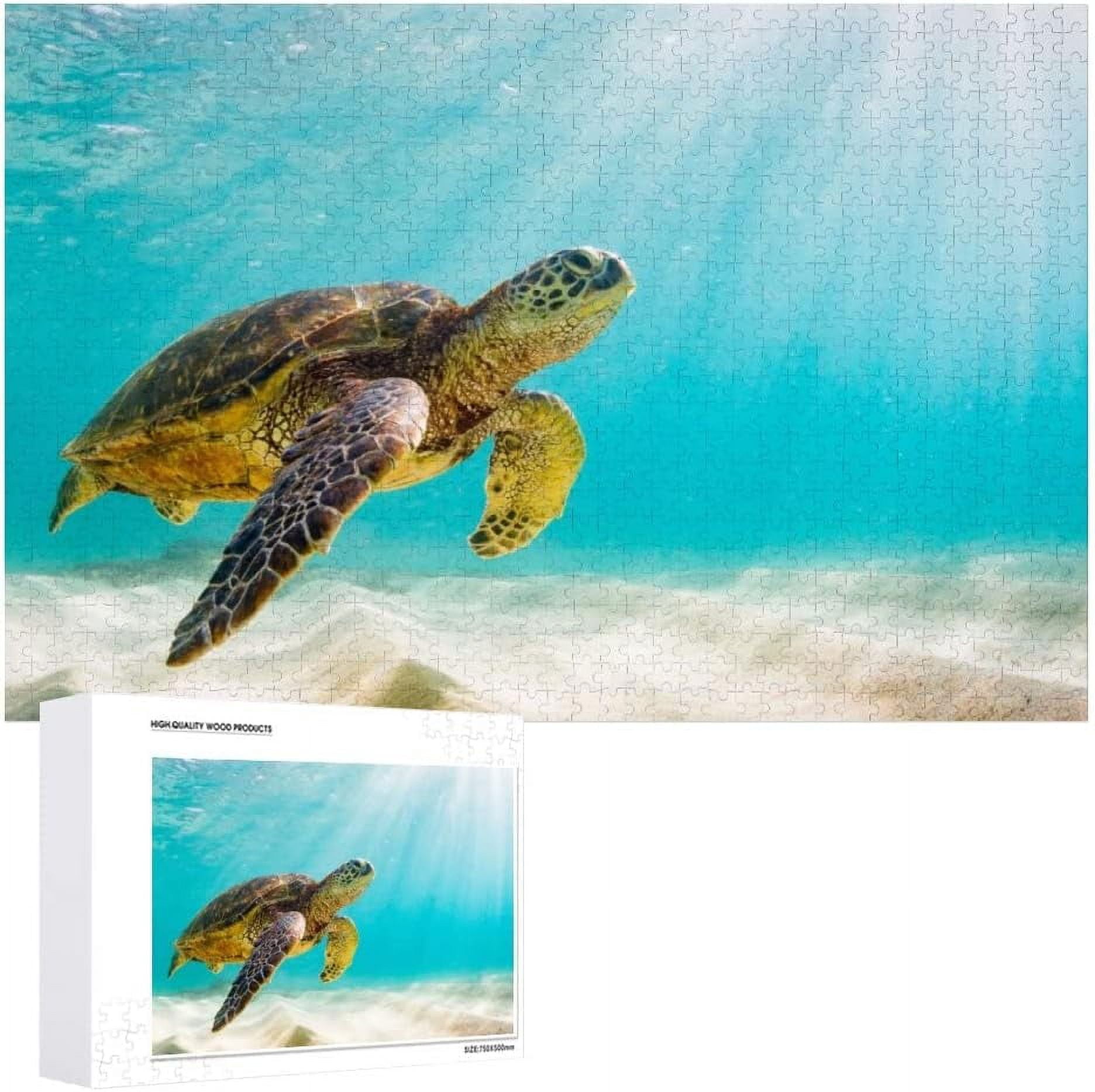 Dreamtimes Wooden Jigsaw Puzzles 1000 Pieces Sea Turtle in The ...