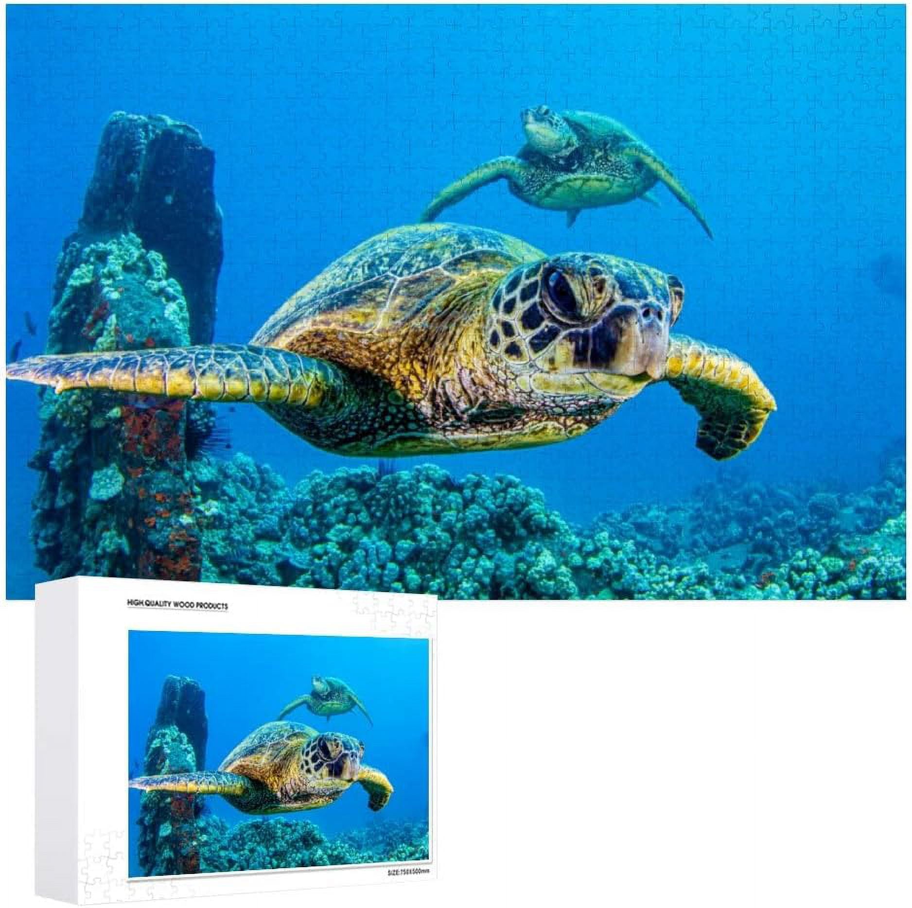 Dreamtimes Wooden Jigsaw Puzzles 1000 Pieces Sea Turtles Swims ...