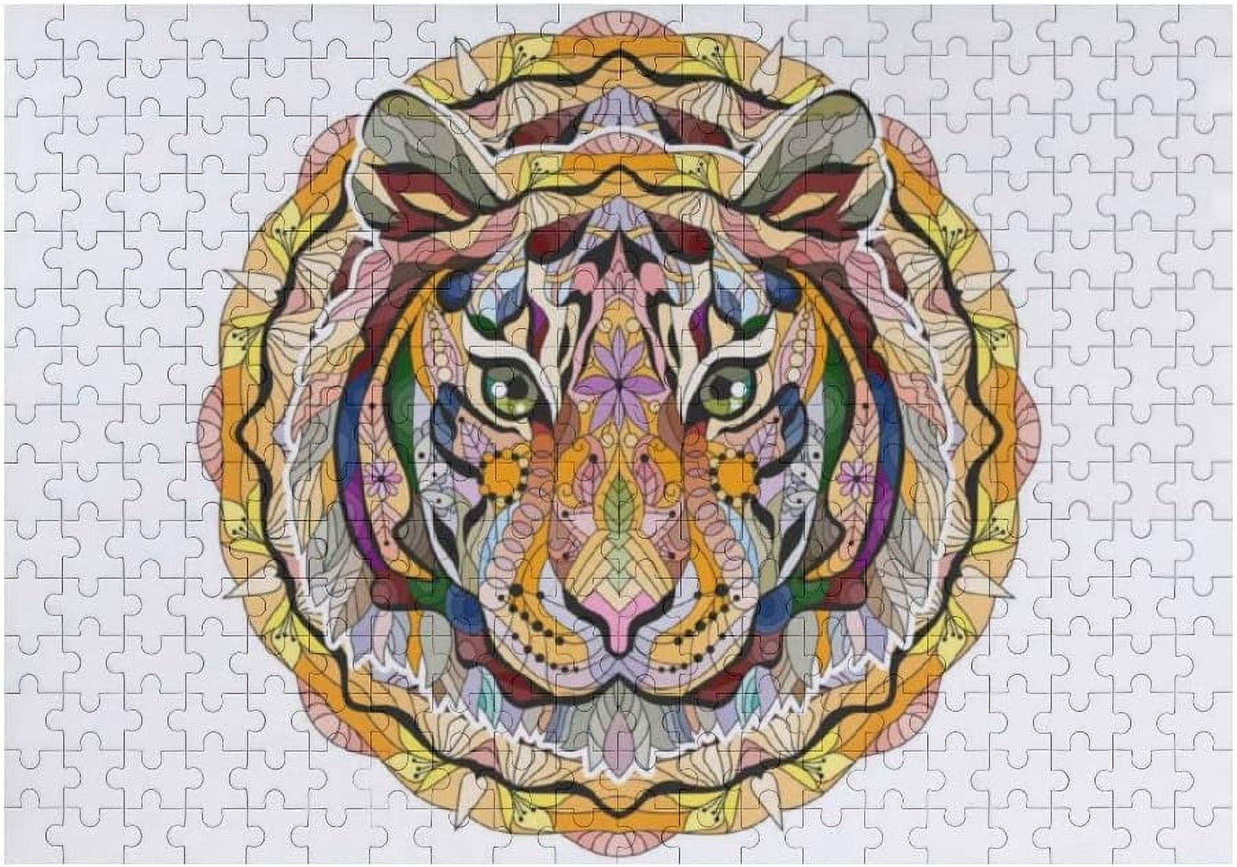 Dreamtimes Wooden Jigsaw Puzzles 1000 Pieces Tiger Head with Mandala ...