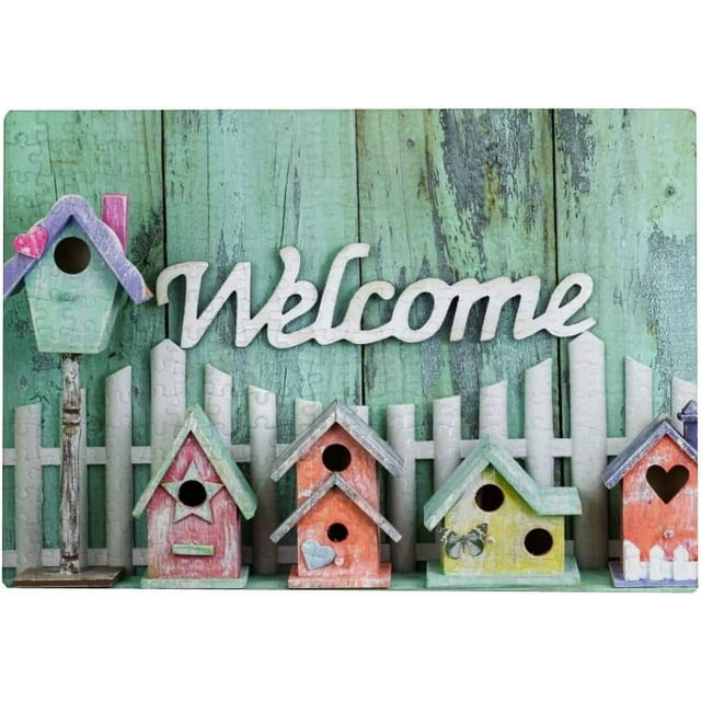 Dreamtimes Wooden Jigsaw Puzzles 300 Pieces, Birdhouses Welcome Sign ...
