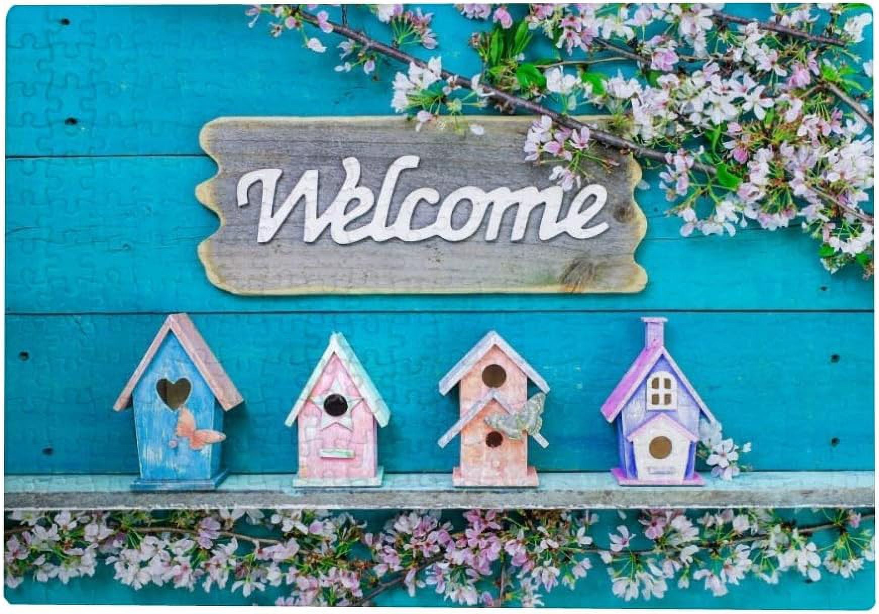 Dreamtimes Wooden Jigsaw Puzzles 300 Pieces, Welcome Sign Birdhouses ...